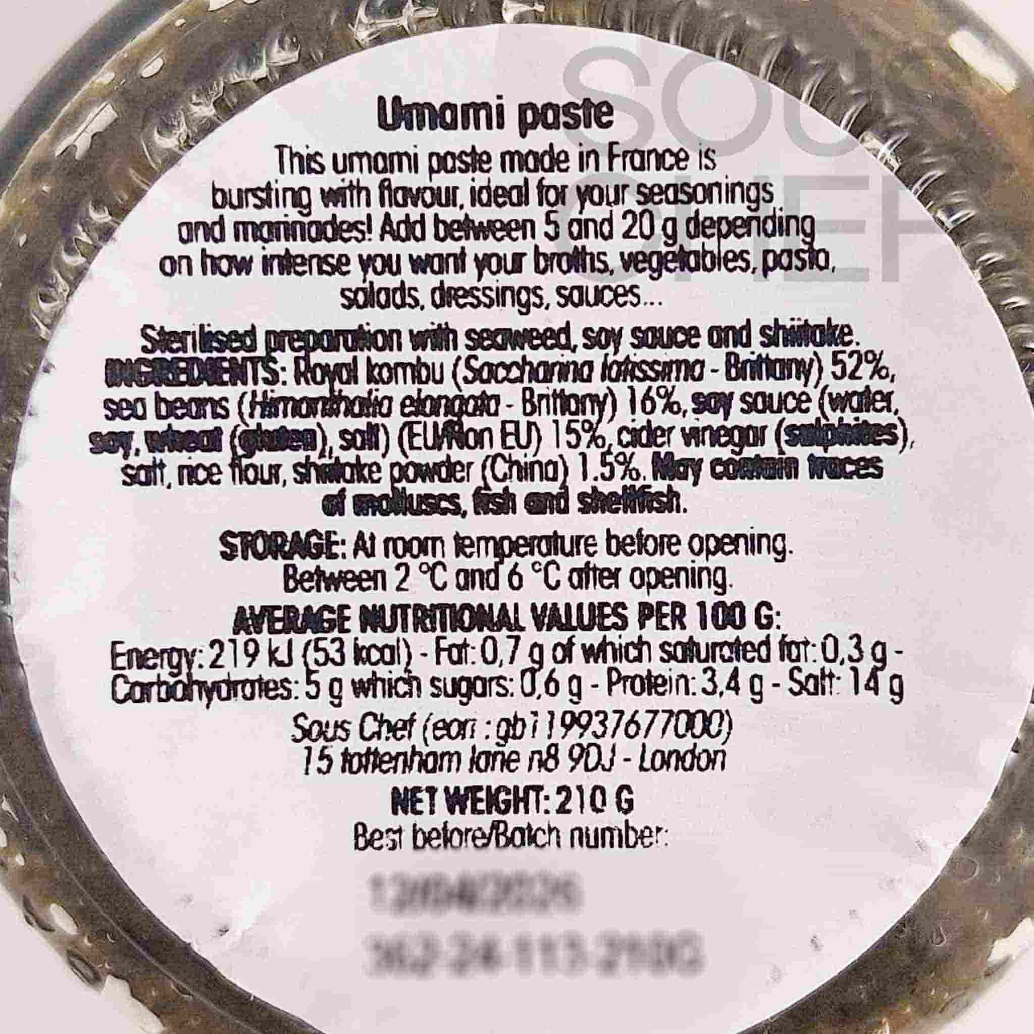 Christine Le Tennier Umami Paste, 210g | Buy online UK – Sous Chef UK