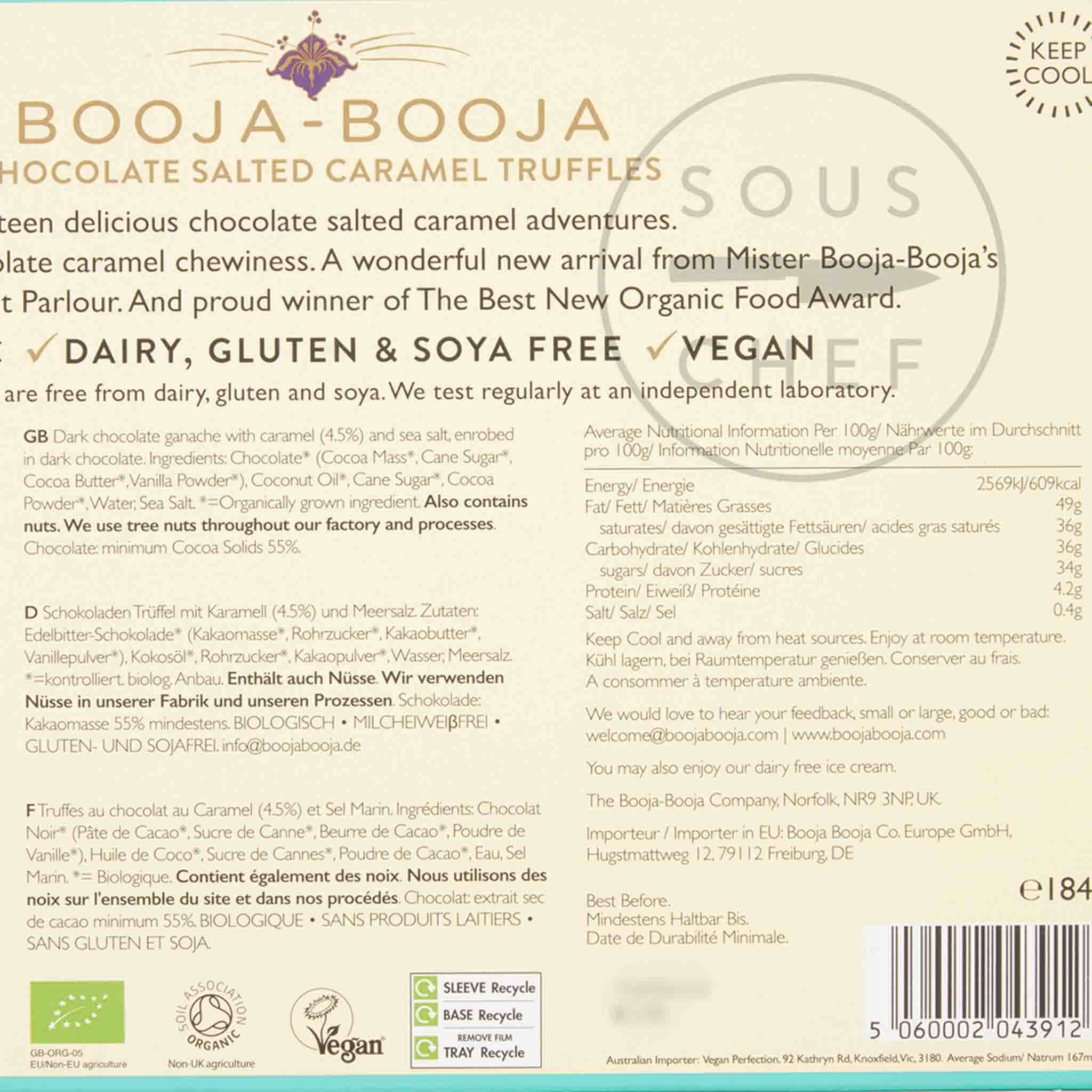 Booja Booja Chocolate Salted Caramel Truffles | Sous Chef UK