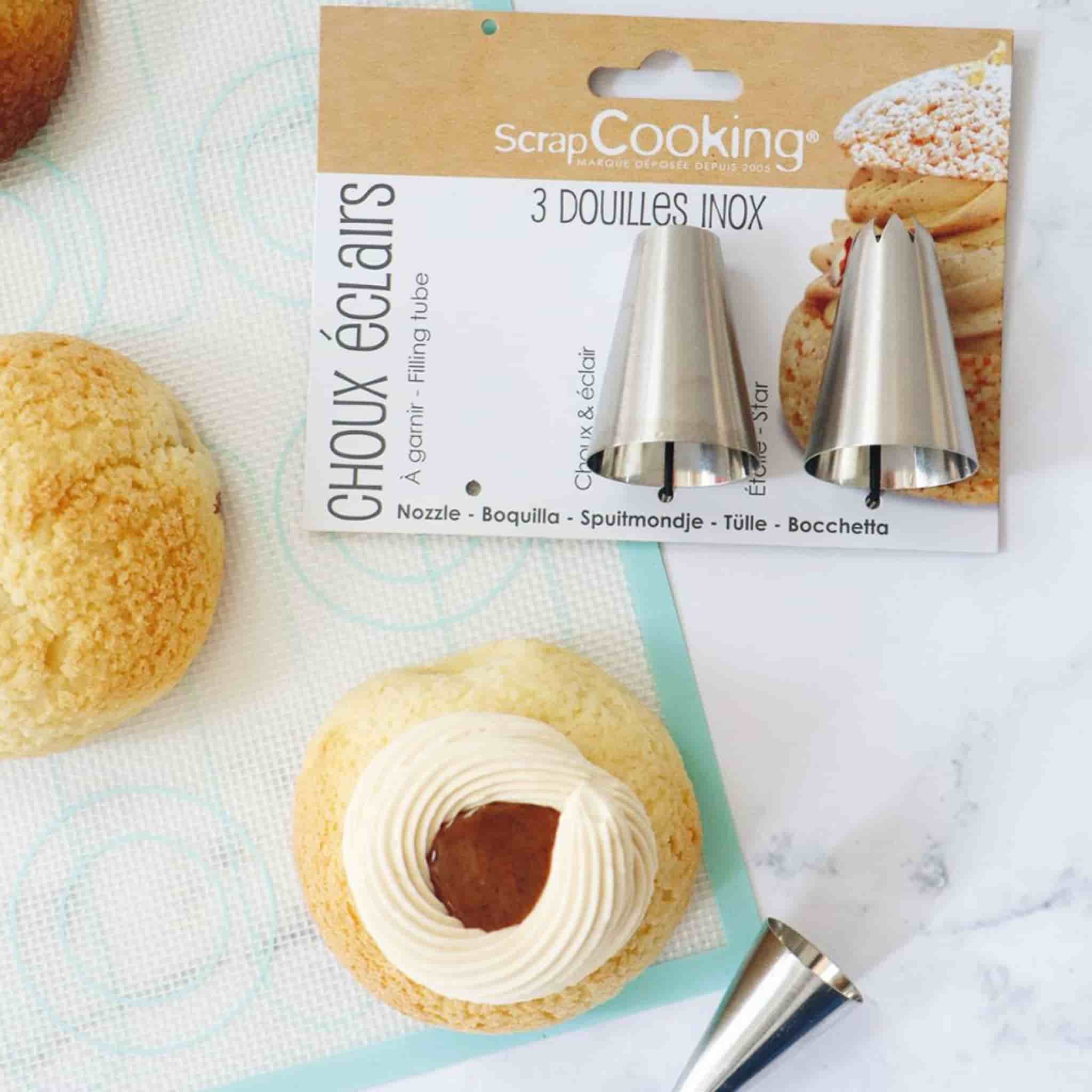 Scrap Cooking Set of 3 Stainless Steel Choux Piping Nozzles | Buy ...