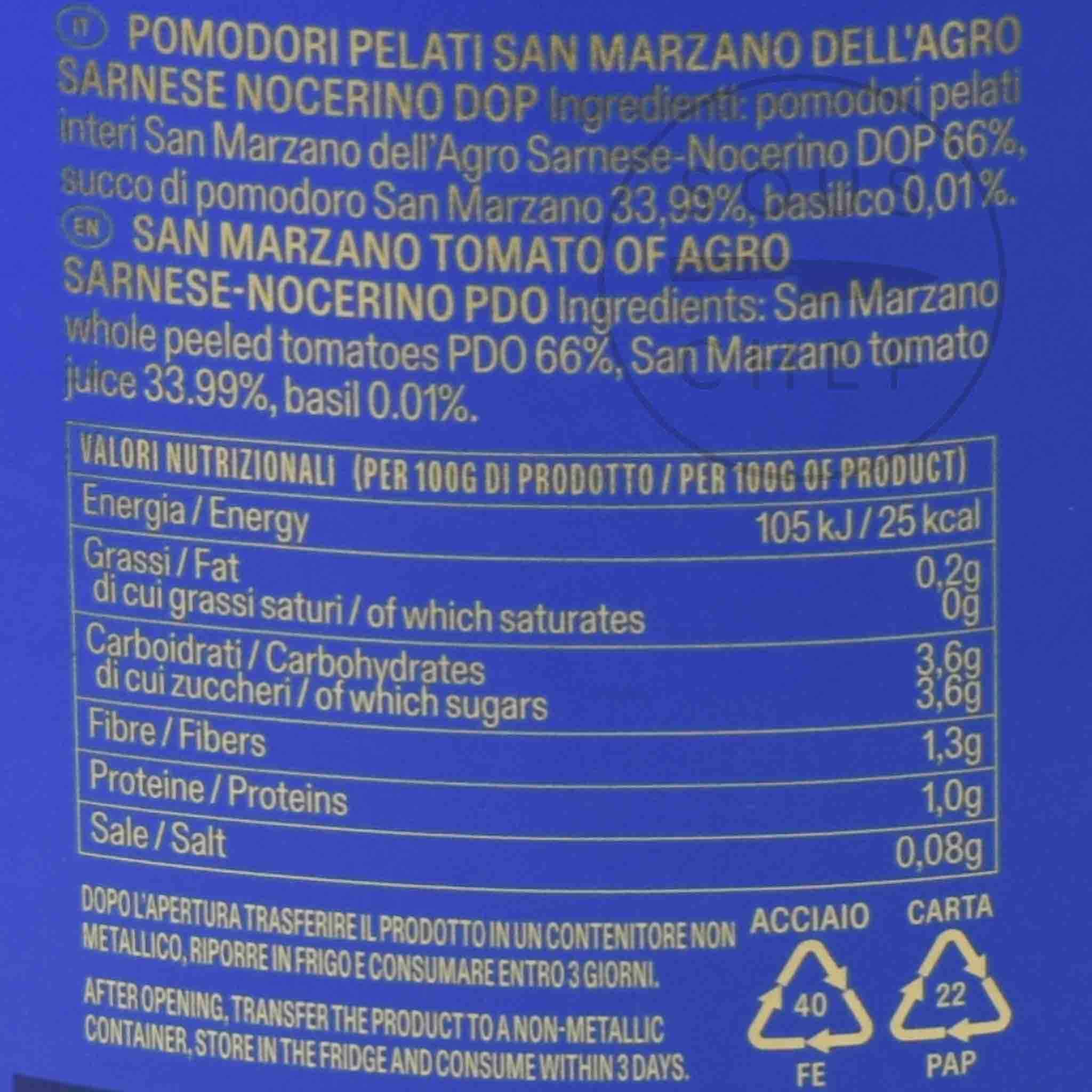 Casa Marrazzo Peeled DOP San Marzano Tomatoes, 2560g | Buy online UK ...