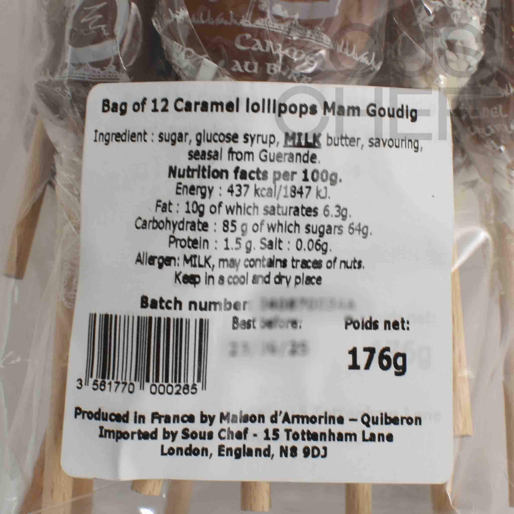 Bag of 12 French Salted Butter Caramel Lollipops | Buy online UK – Sous ...