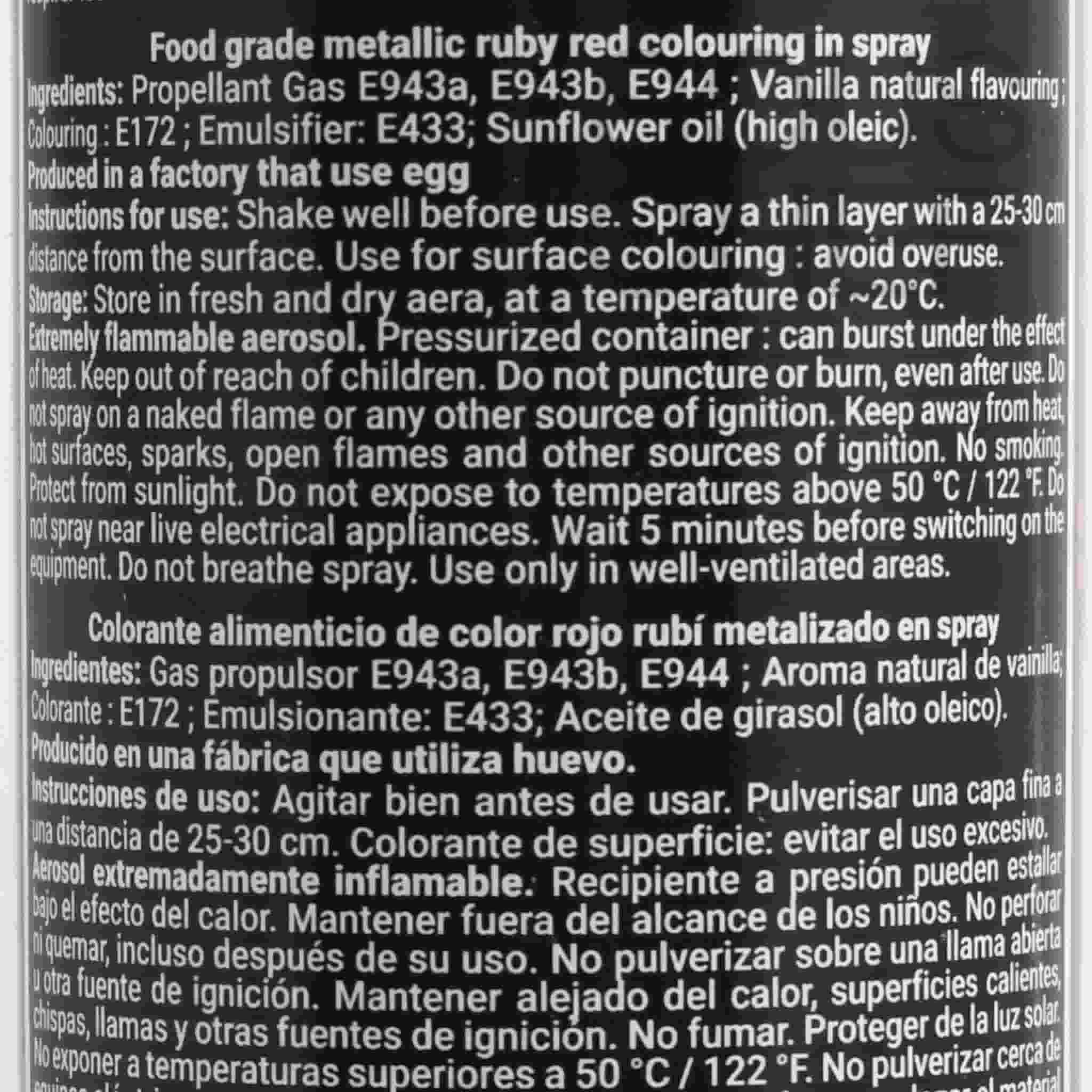 Deco Relief Metallic Ruby Spray, 300ml | Buy online UK – Sous Chef UK