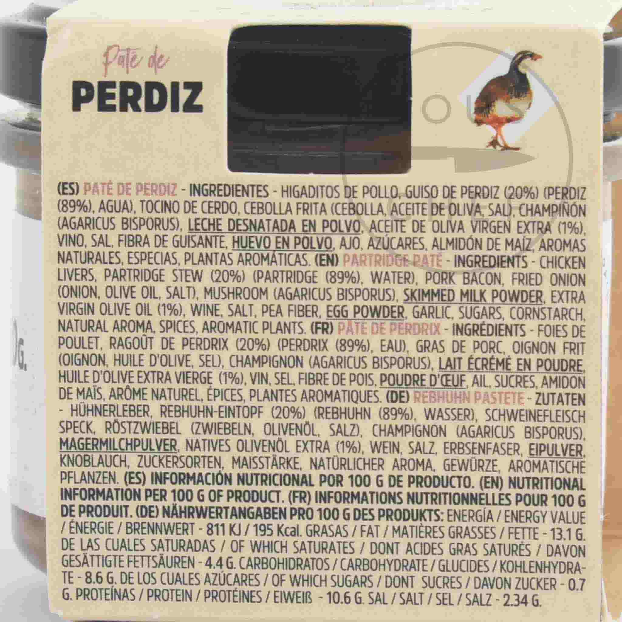 Partridge Paté, 110g | Buy online UK – Sous Chef UK