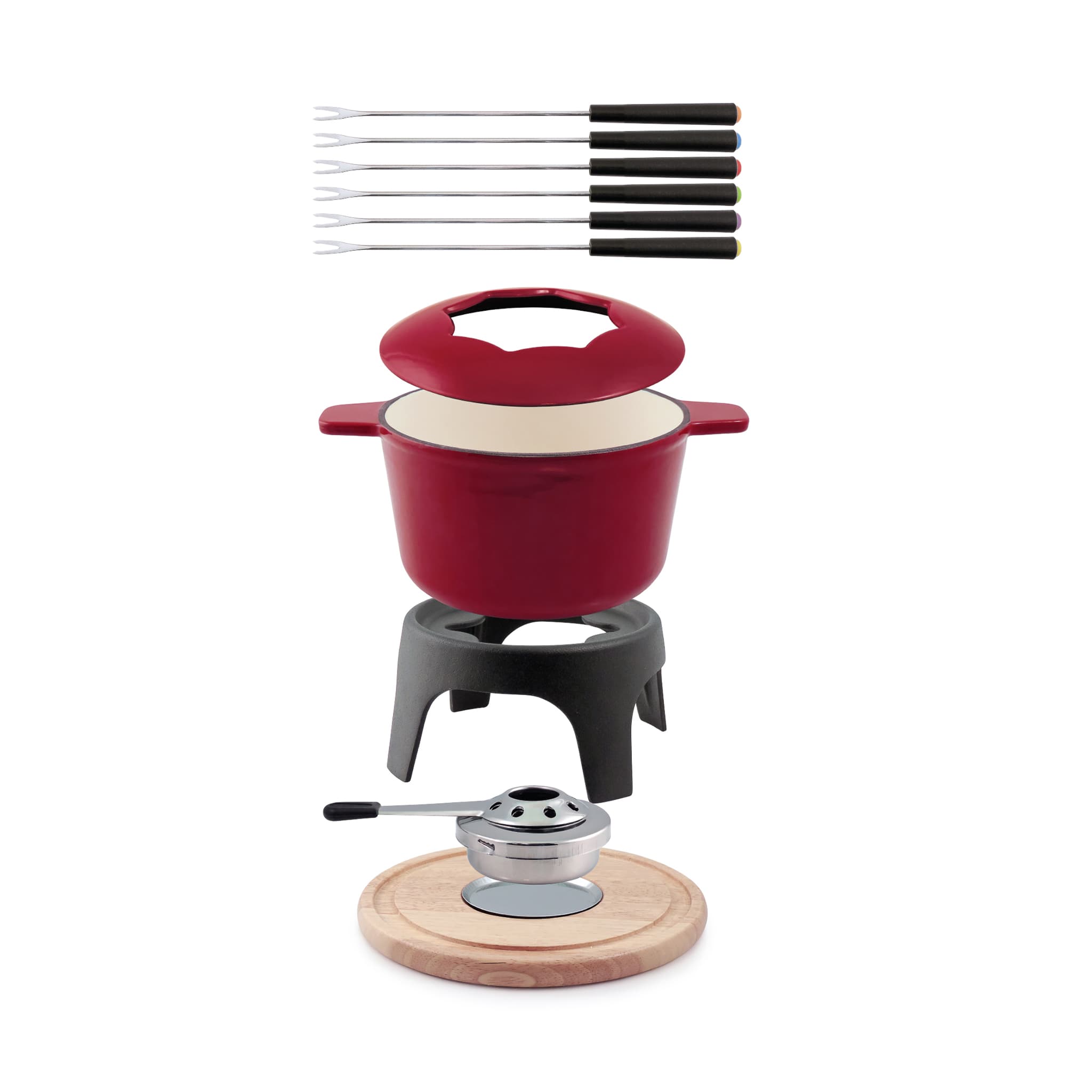 Swissmar Sierra Red Cast Iron Fondue Set, 17cm | Buy online UK – Sous ...