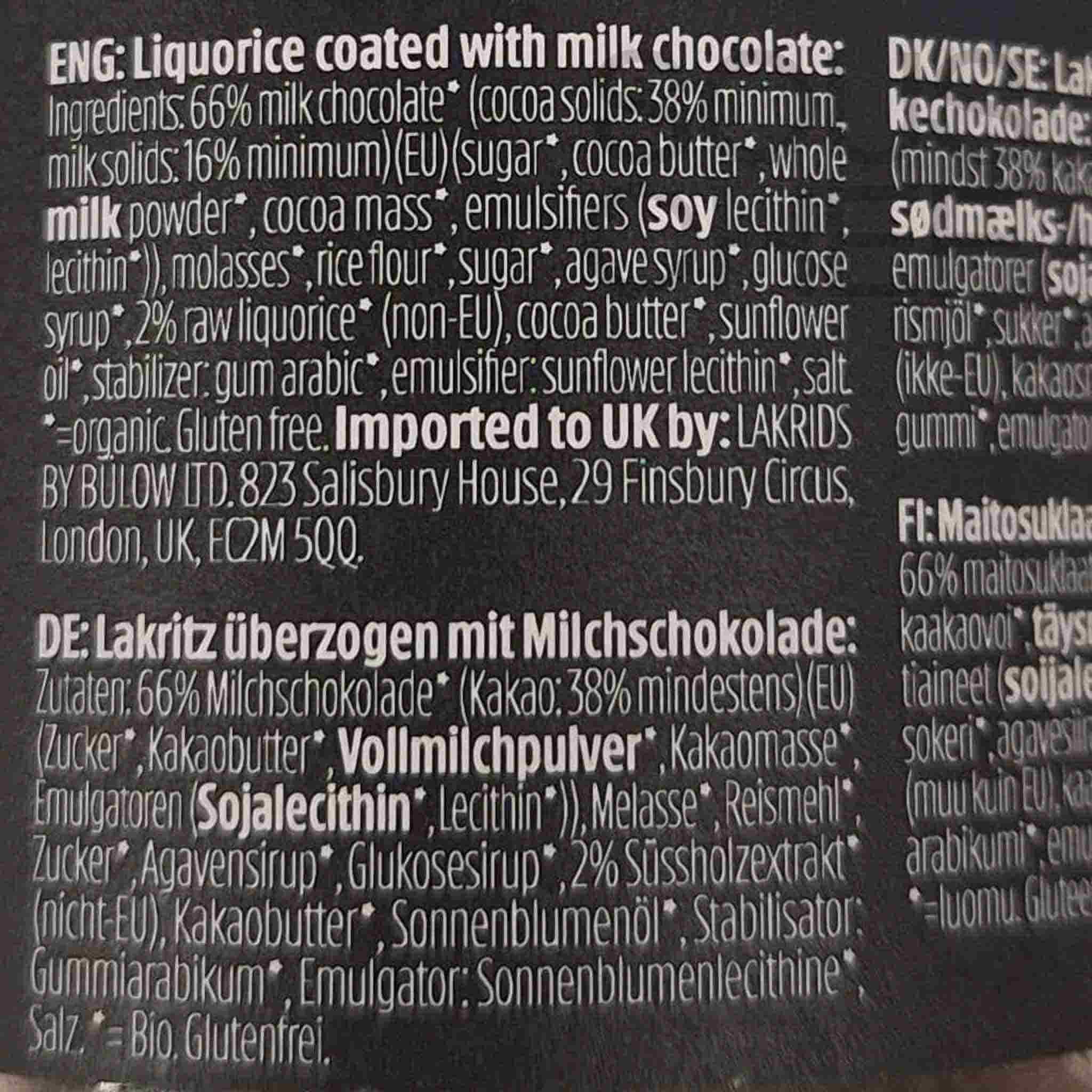 Lakrids Organic Slow Crafted Chocolate Liquorice, 265g | Buy online UK ...