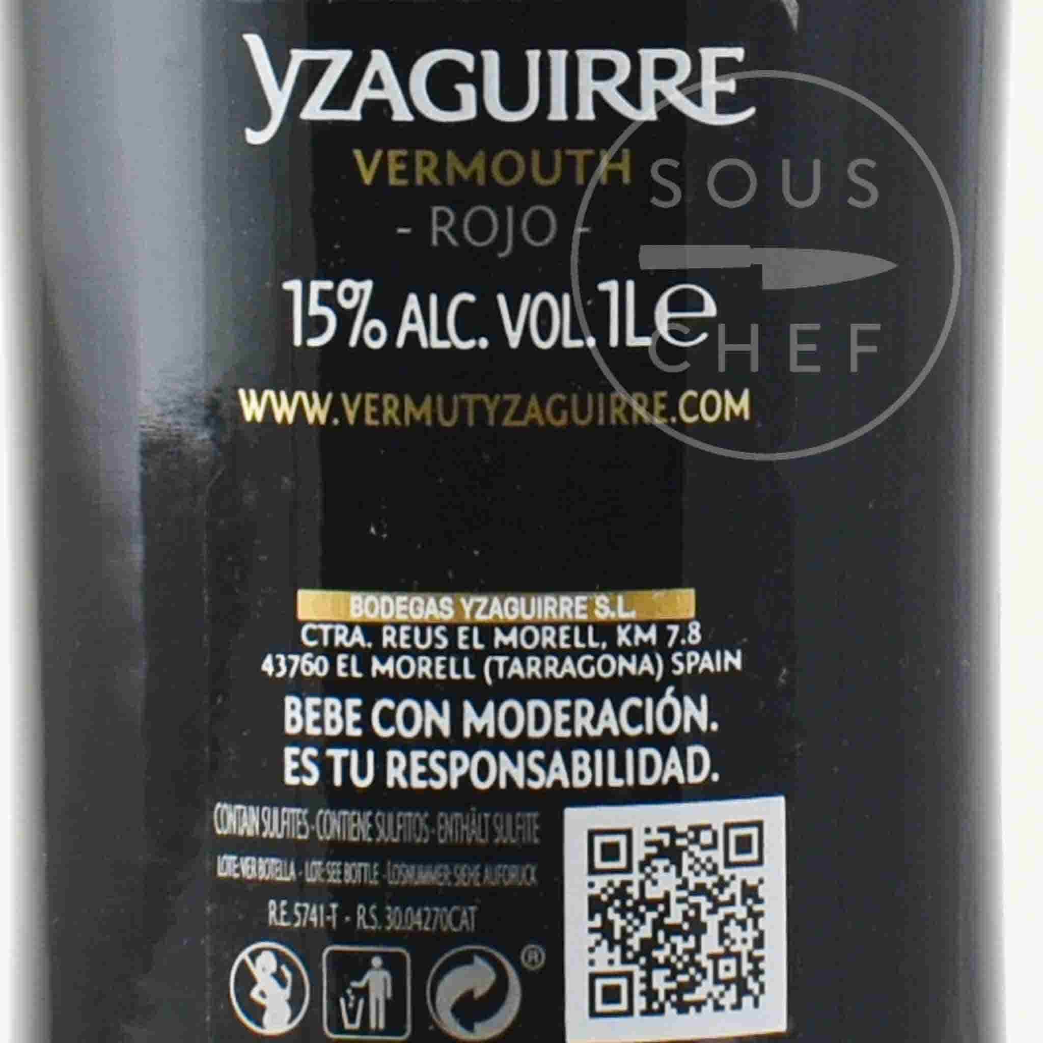 Yzaguirre Classic Spanish Rojo Vermouth, 1 Litre | Buy online UK – Sous ...