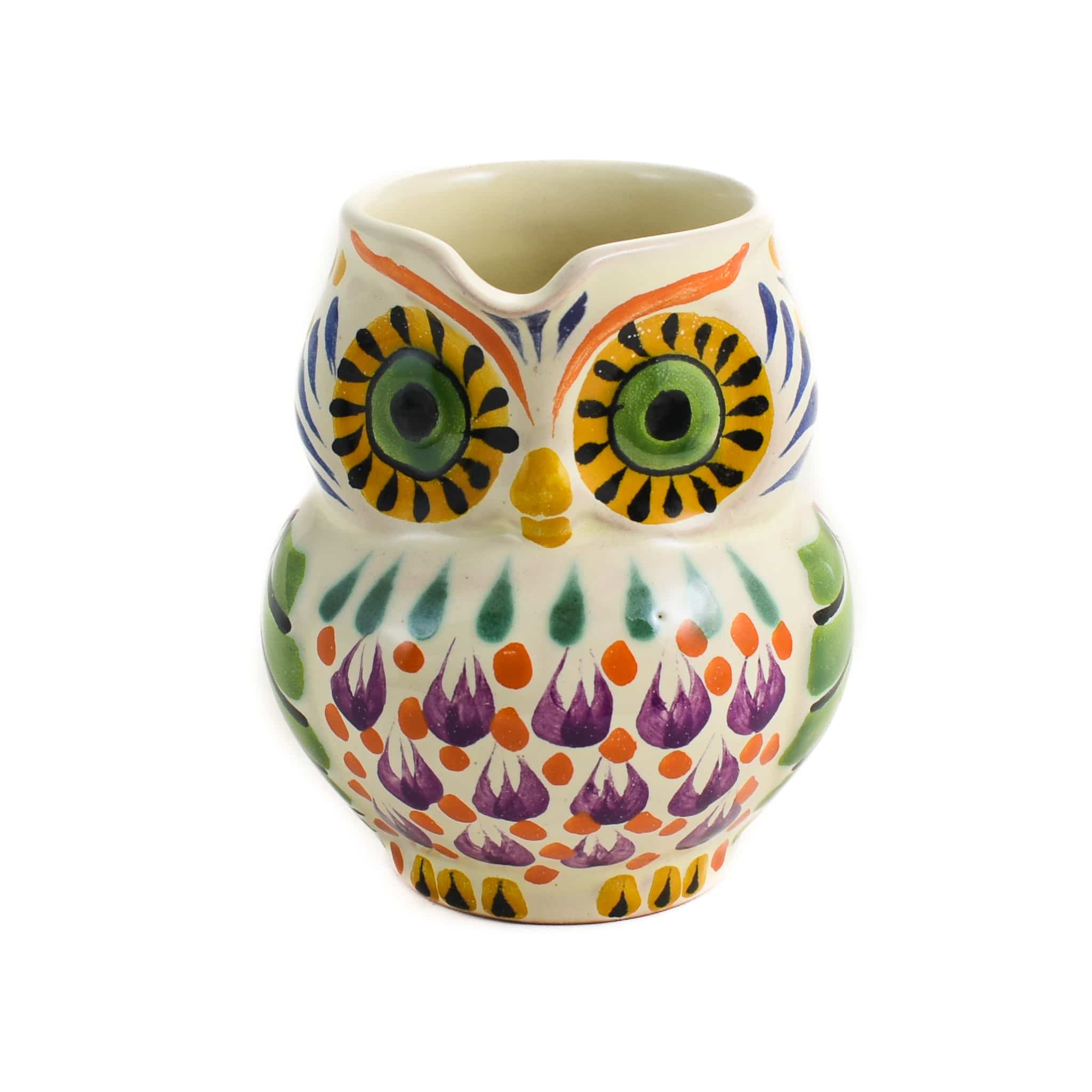 Mexican Hand Painted Orange Owl Milk Jug | Buy online UK – Sous Chef UK
