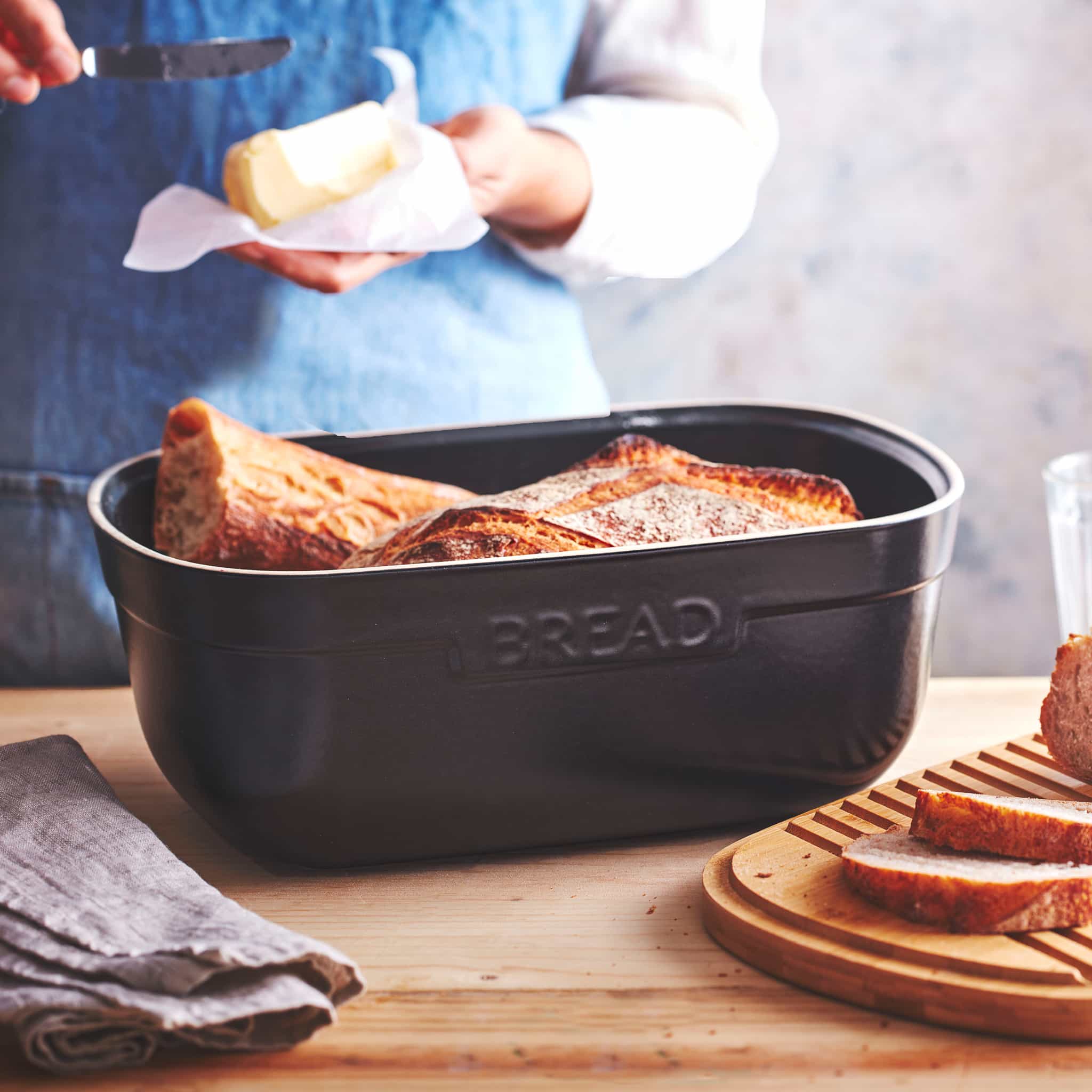 Emile Henry Black Bread Storage Box | Buy online UK – Sous Chef UK