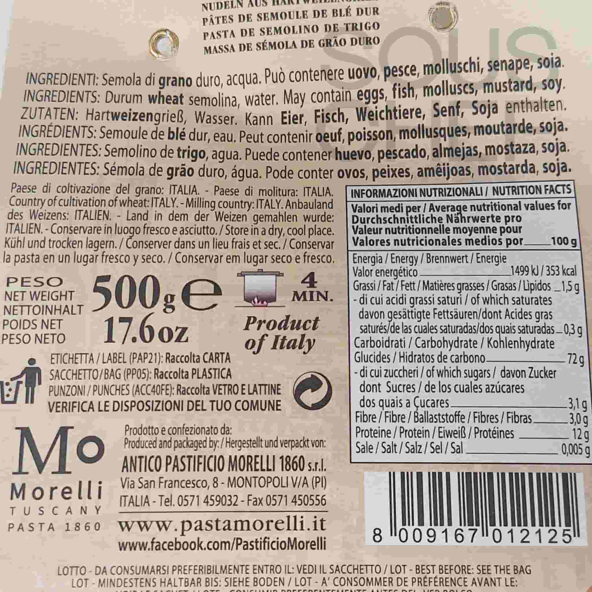 Morelli Gigli di Toscana, 500g | Buy online UK – Sous Chef UK
