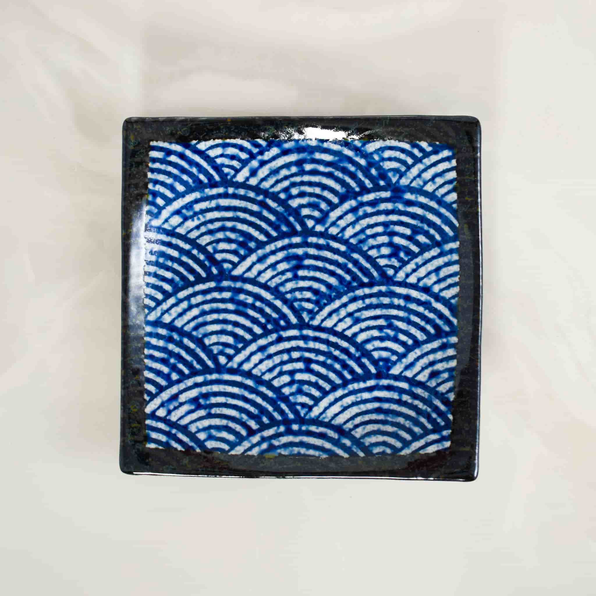 Blue Wave Medium Square Plate, 17.5cm | Buy online UK – Sous Chef UK