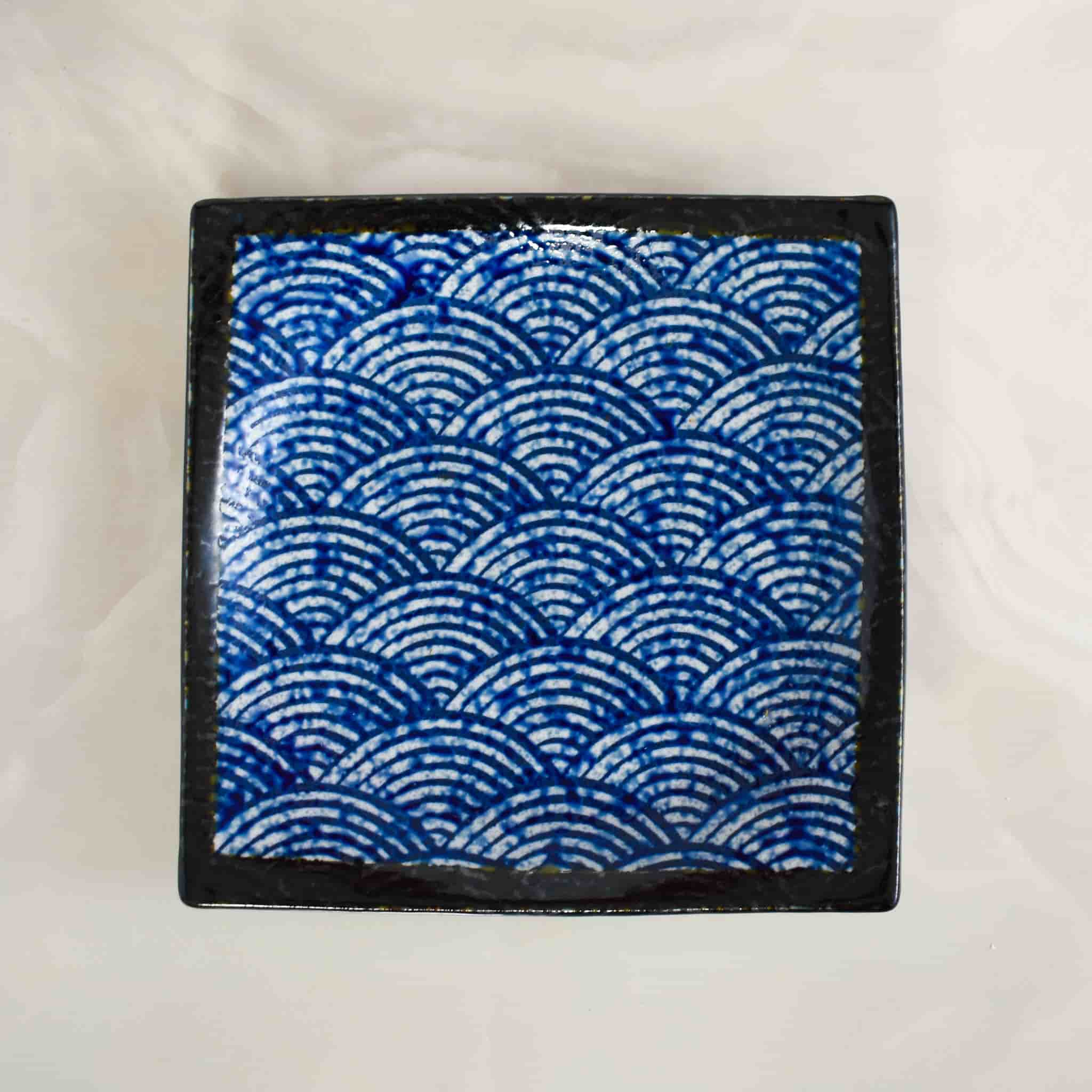 Blue Wave Large Square Plate, 23.5cm | Buy online UK – Sous Chef UK