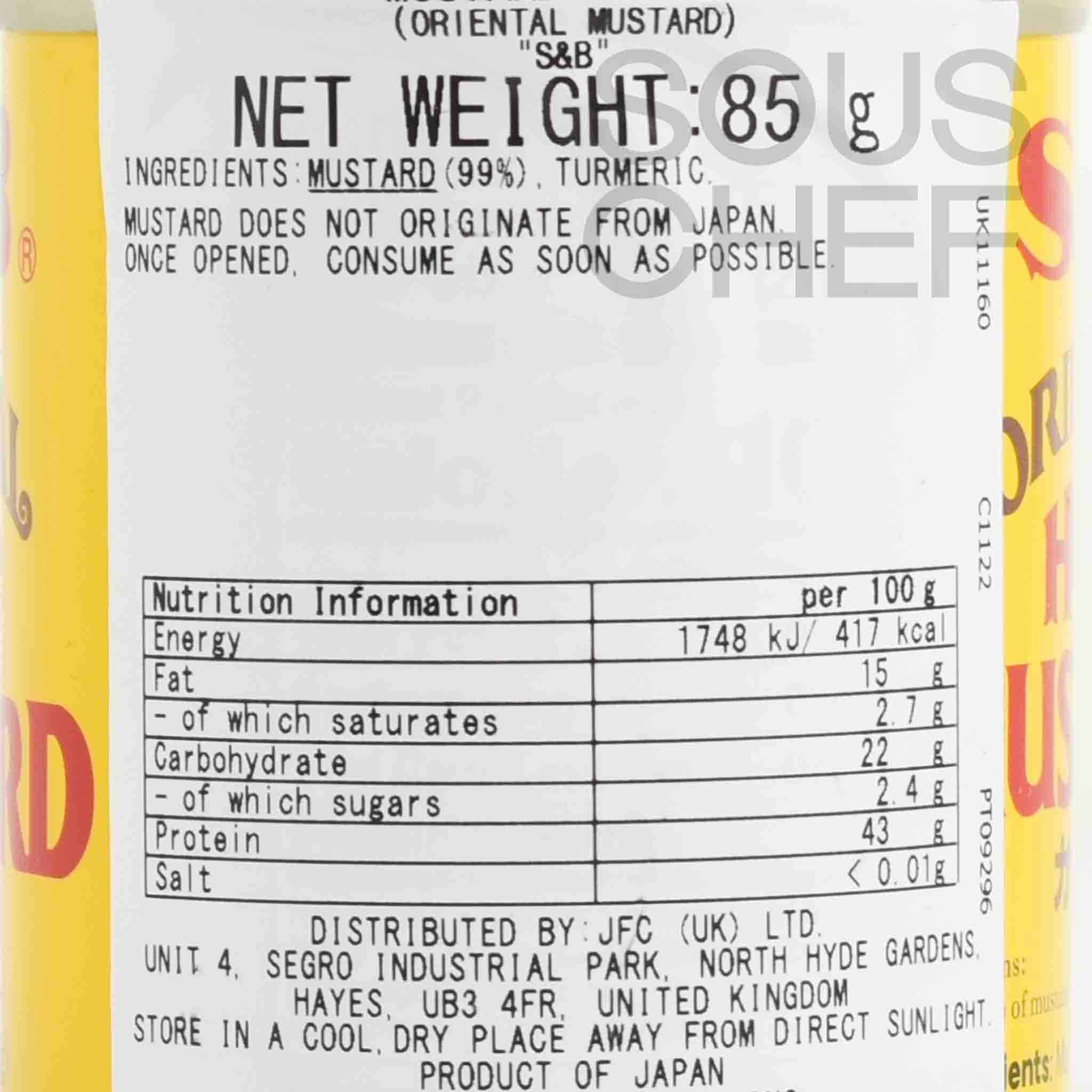 Oriental Hot Mustard Powder, 85g | Buy online UK – Sous Chef UK