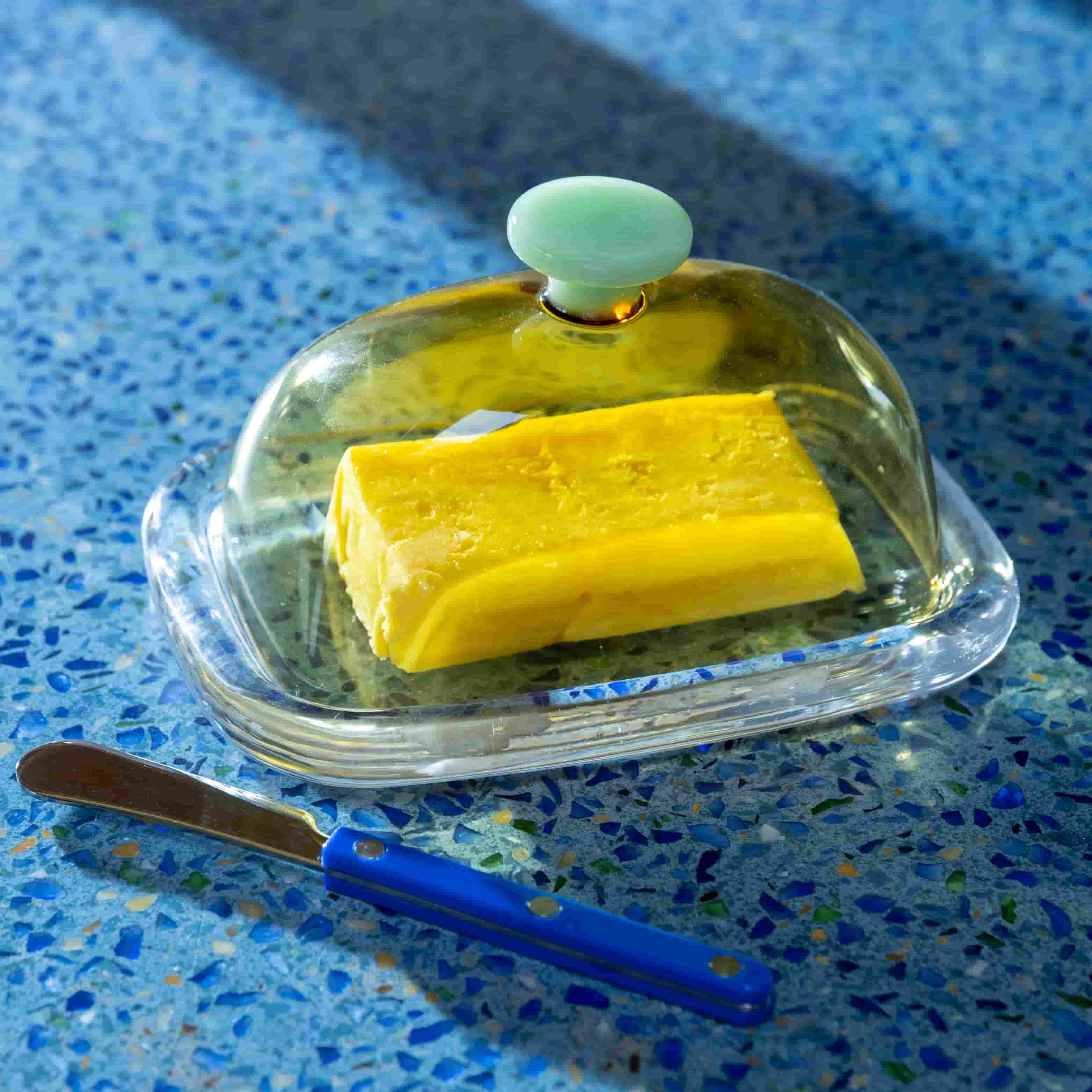 Yellow Glass Butter Dish, 19cm | Buy online UK – Sous Chef UK
