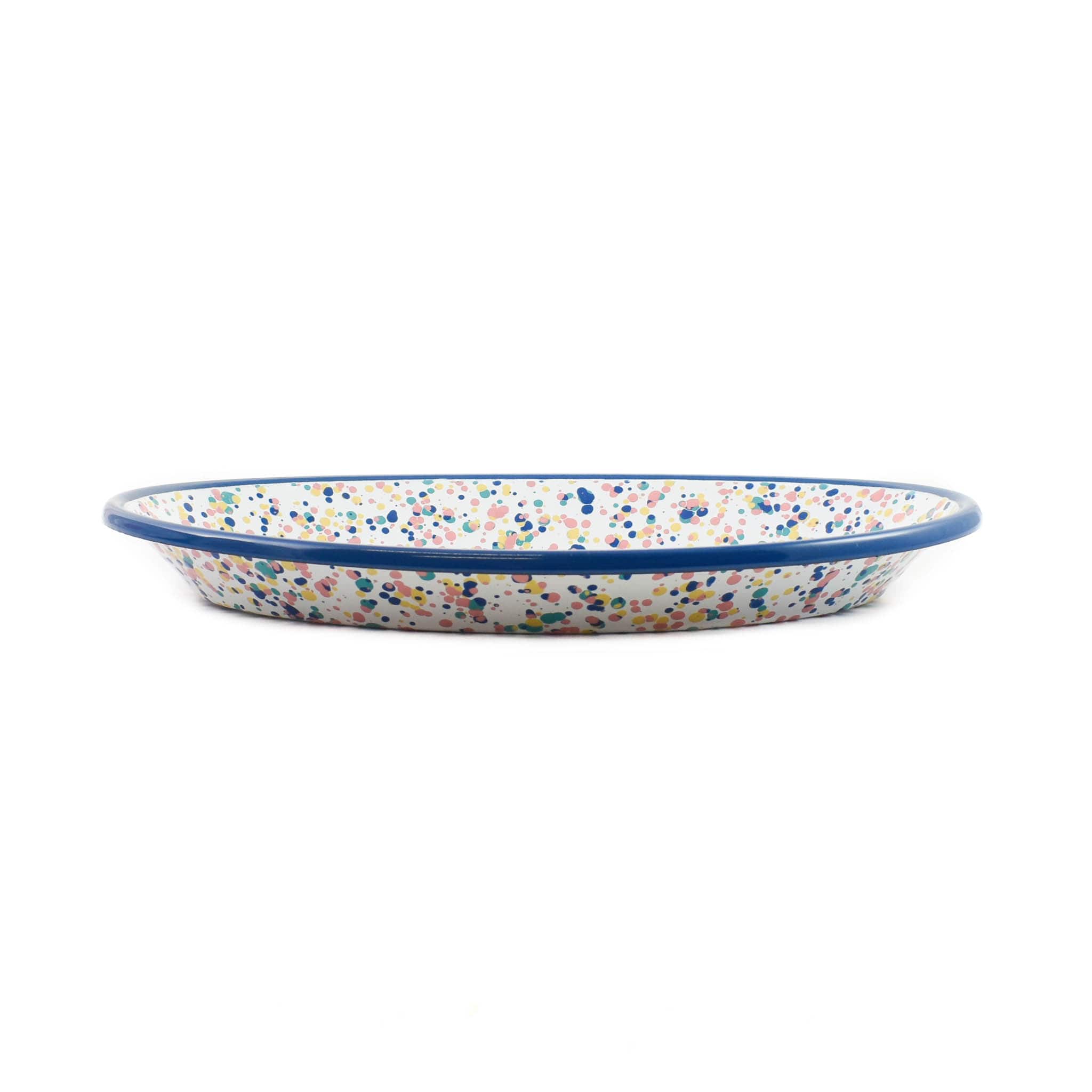 Blue Dot Enamel Oval Serving Tray, 31cm | Buy online UK – Sous Chef UK