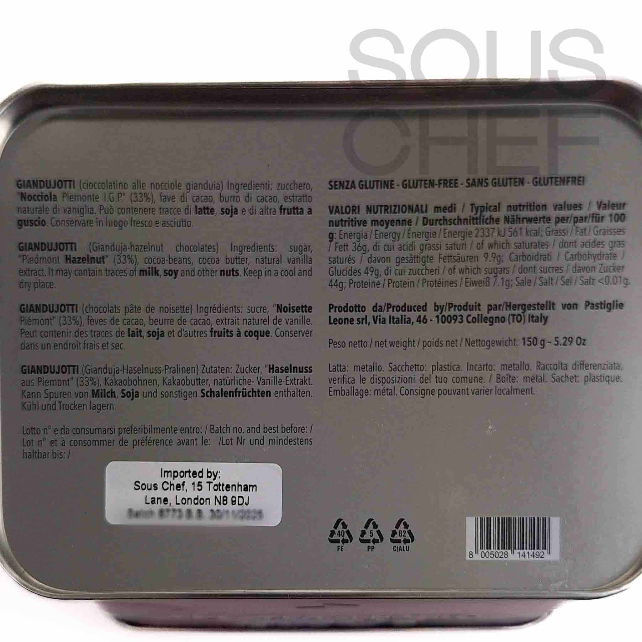 Leone Gianduiotti Gift Tin, 150g | Buy online UK – Sous Chef UK