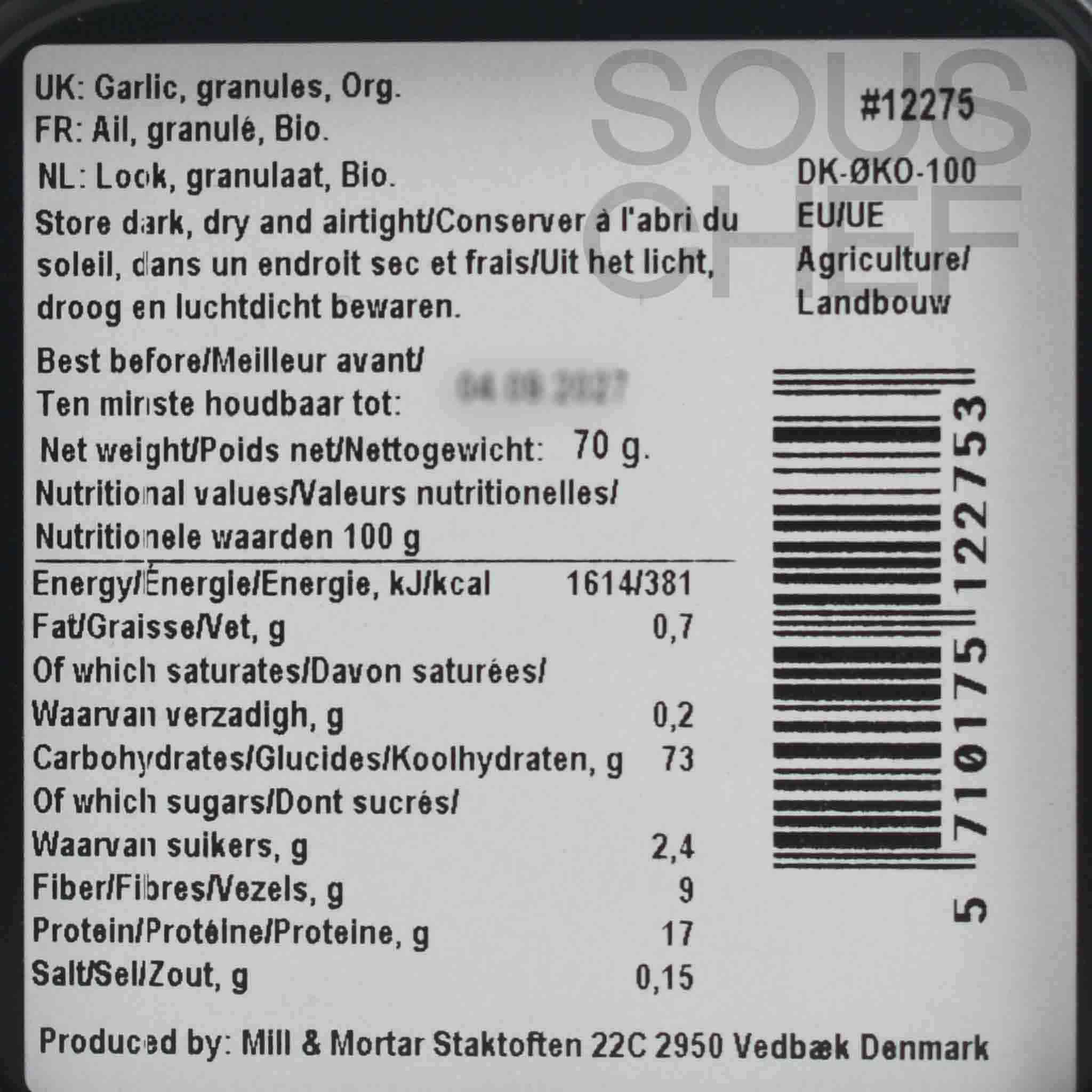 Mill & Mortar Organic Italian Garlic Granules, 70g | Buy online UK ...