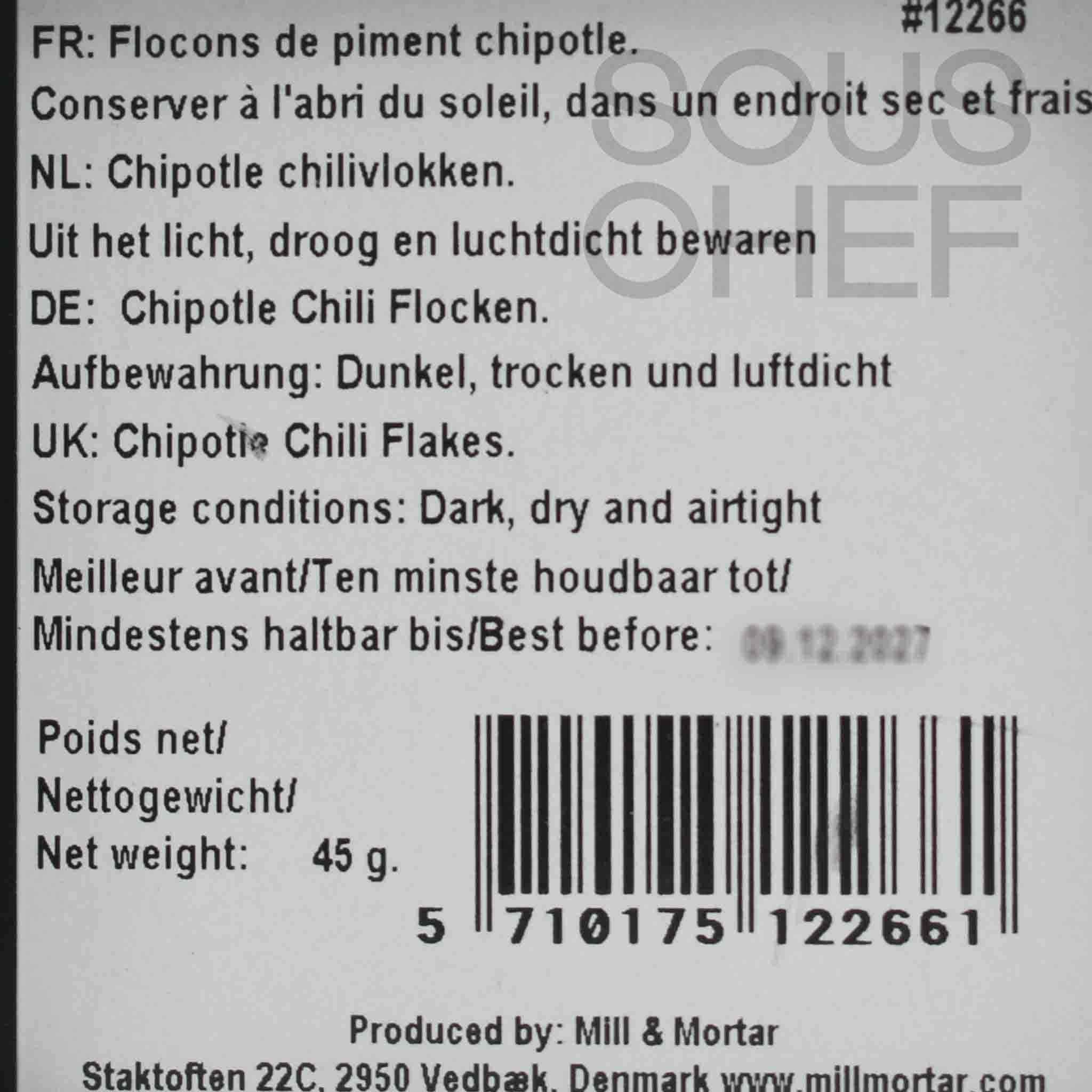 Mill & Mortar Chipotle Chilli Flakes, 45g | Buy online UK – Sous Chef UK
