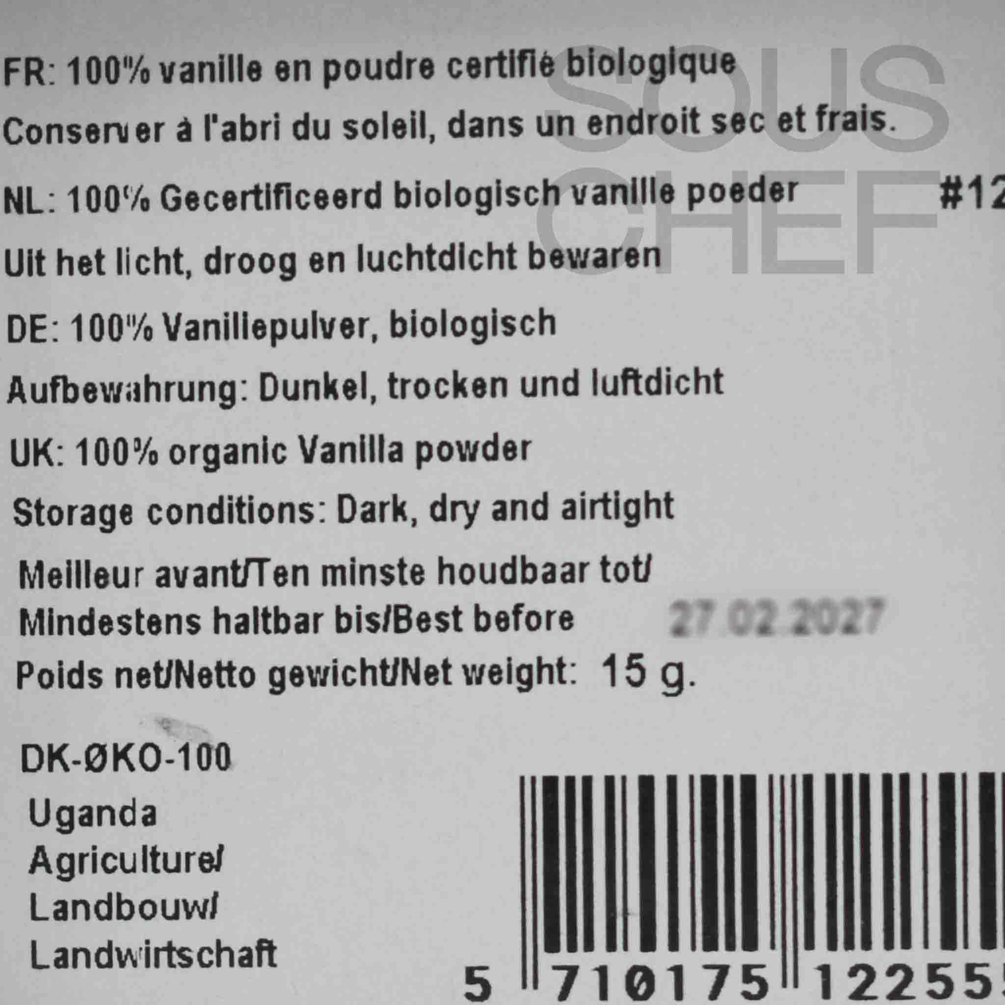 Mill & Mortar Organic Vanilla Powder, 15g | Buy online UK – Sous Chef UK