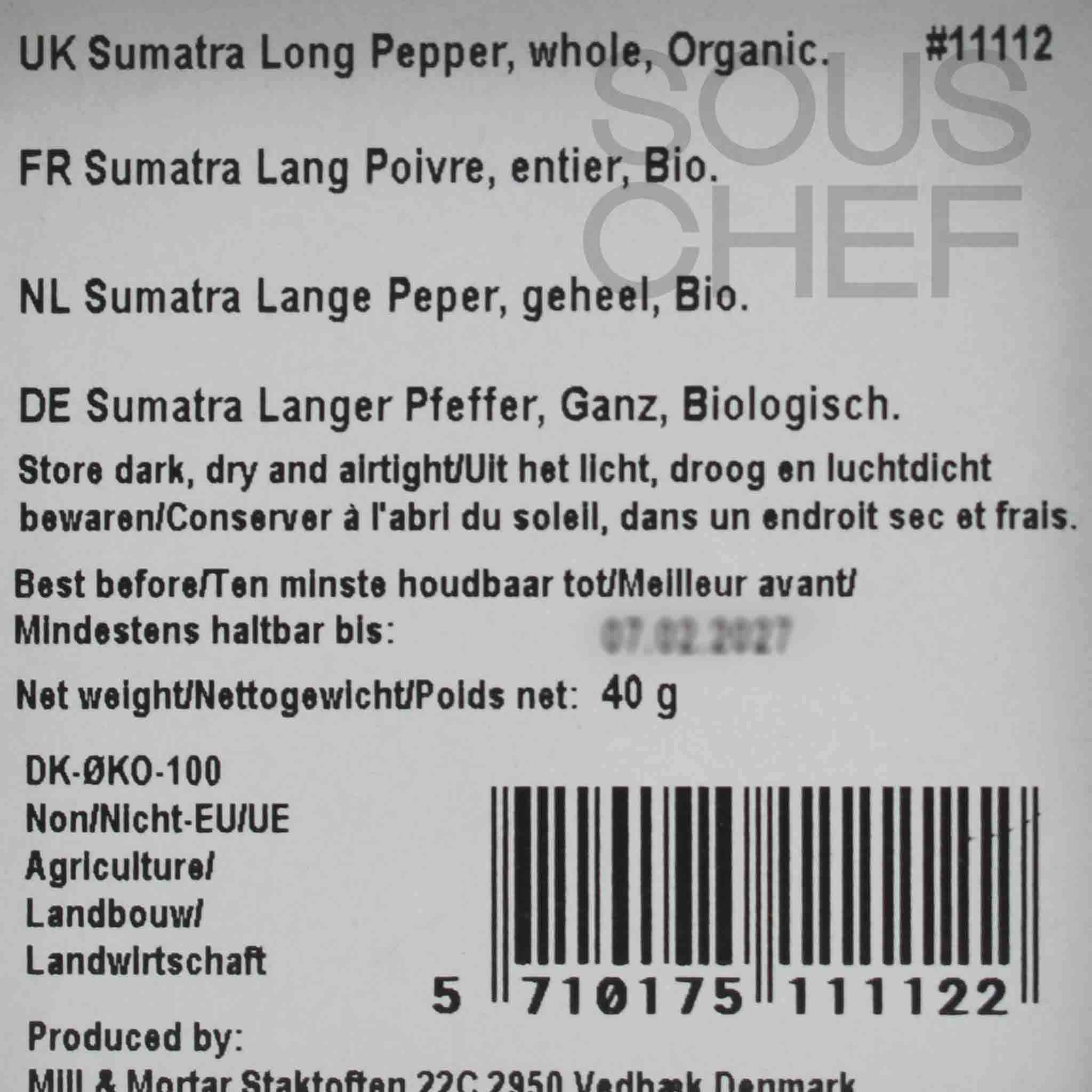 Mill & Mortar Organic Sumatra Long Pepper, 40g | Buy online UK – Sous ...
