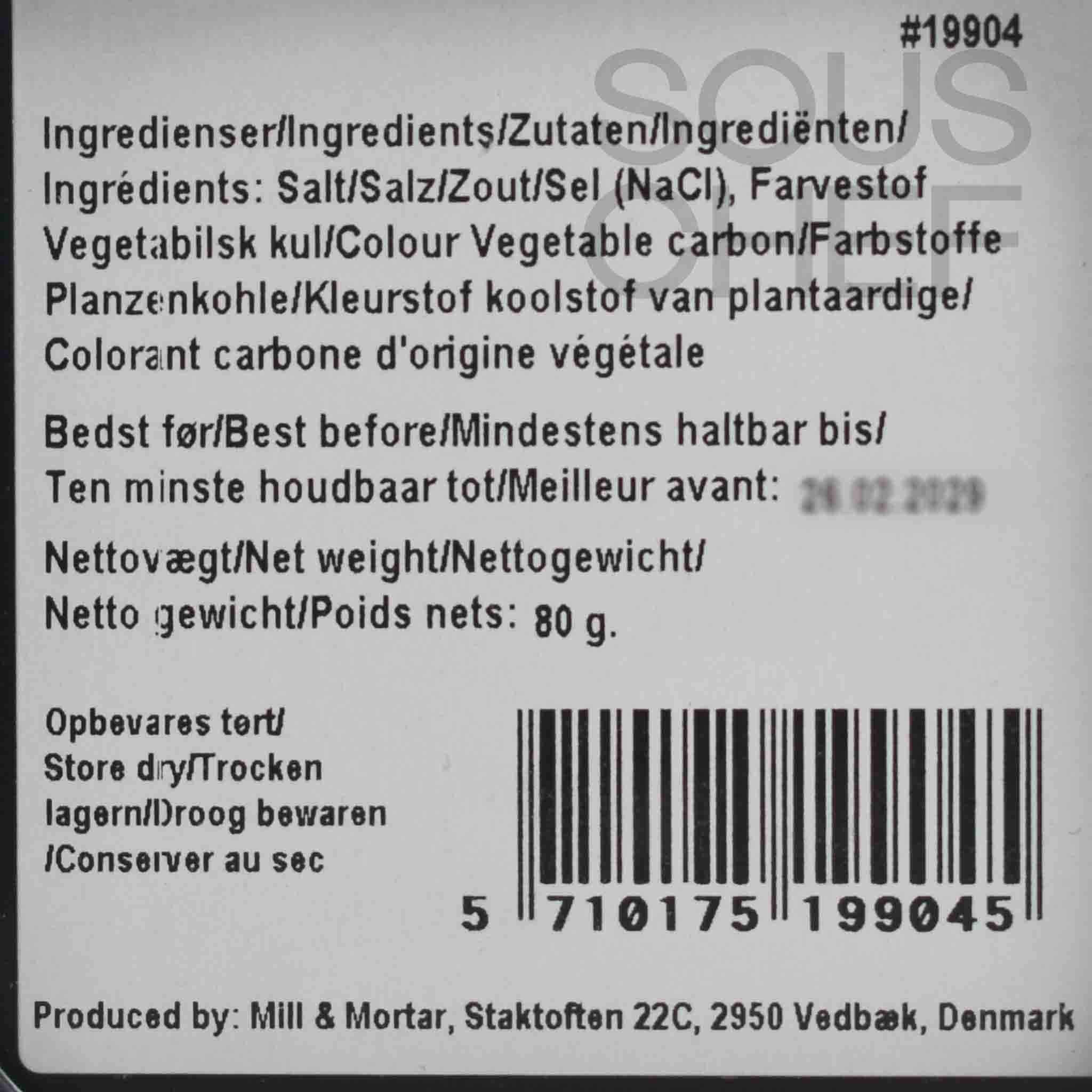 Mill & Mortar Black Salt Flakes, 80g | Buy online UK – Sous Chef UK