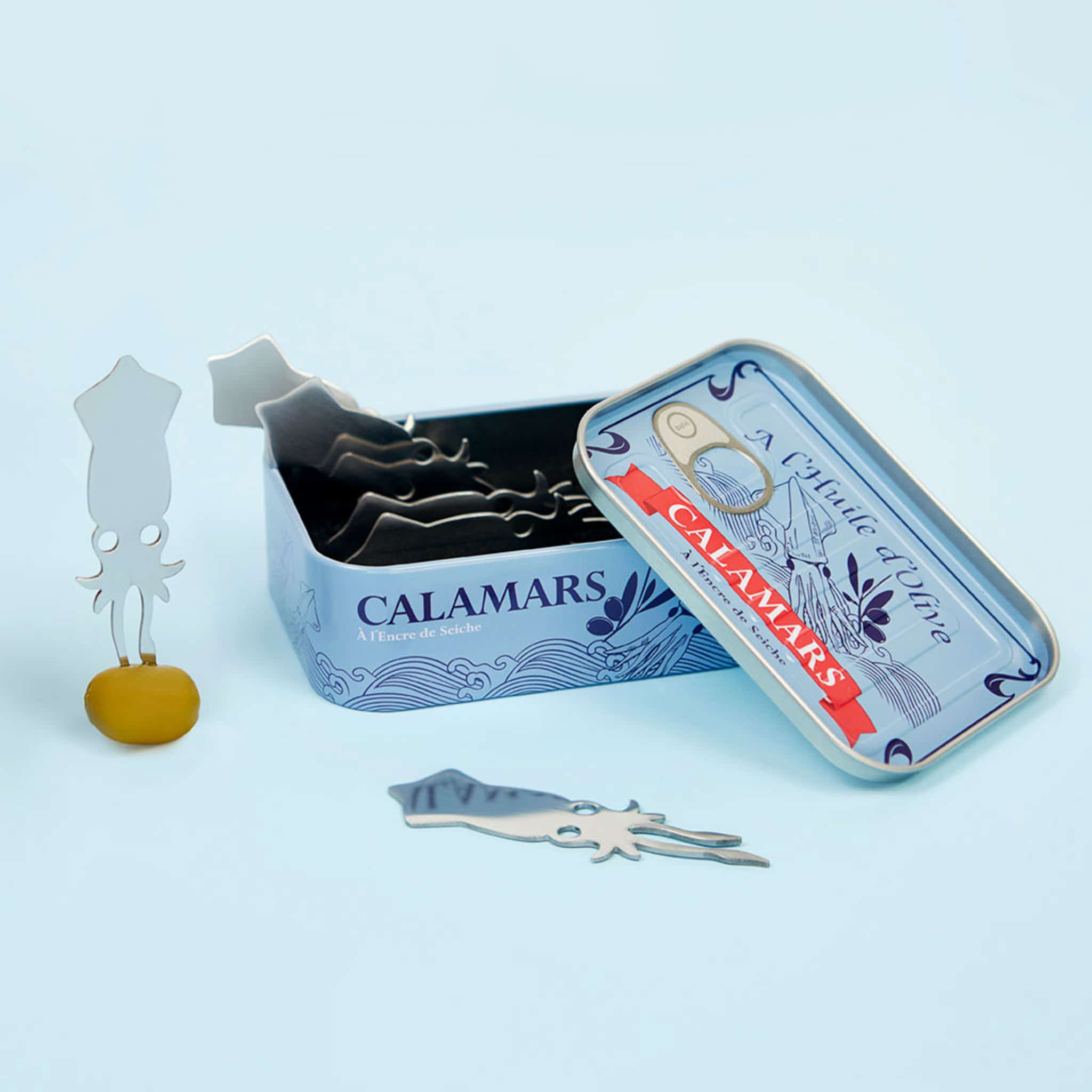 Set of 6 Calamari Snacking Forks in a Tin | Buy online UK – Sous Chef UK