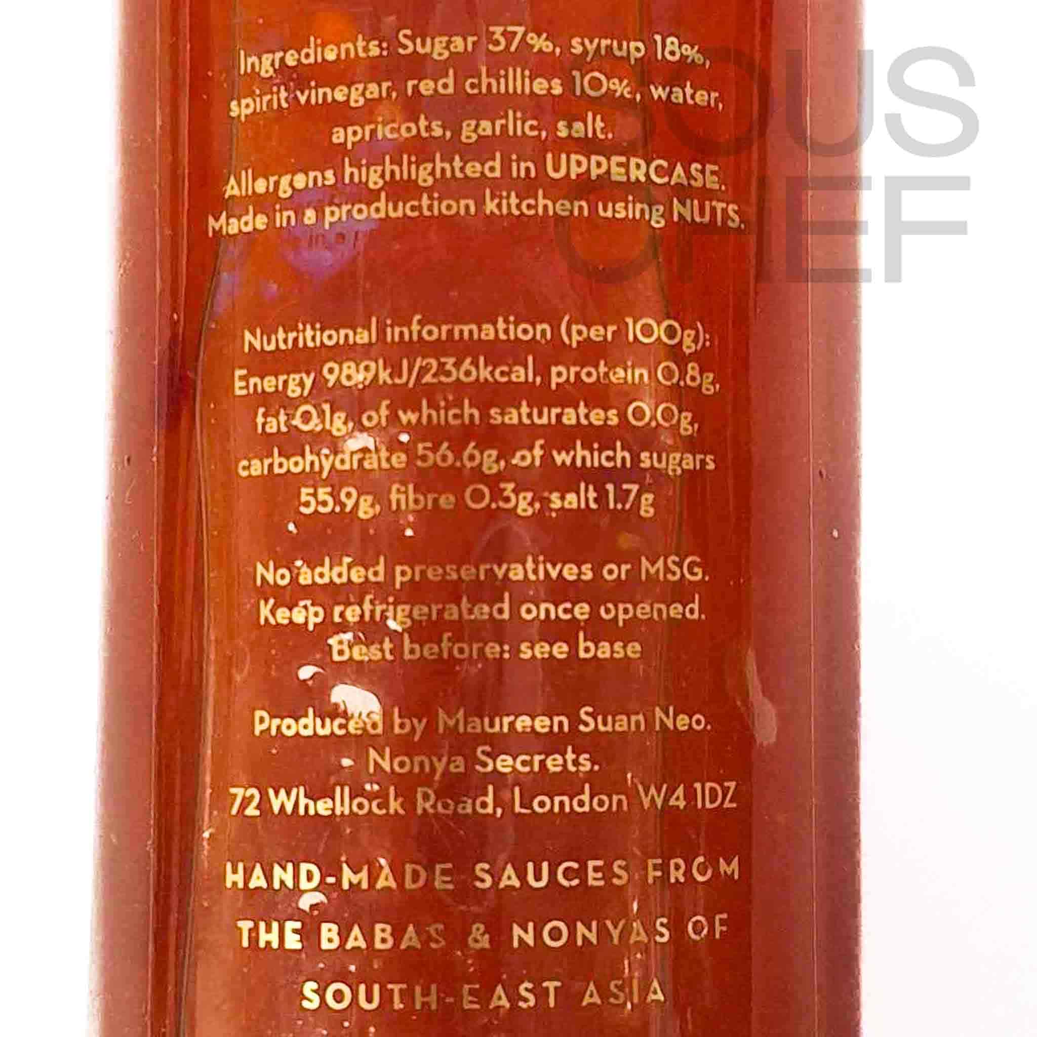 Nonya Secrets Sweet Chilli Sauce, 250ml | Buy online UK – Sous Chef UK