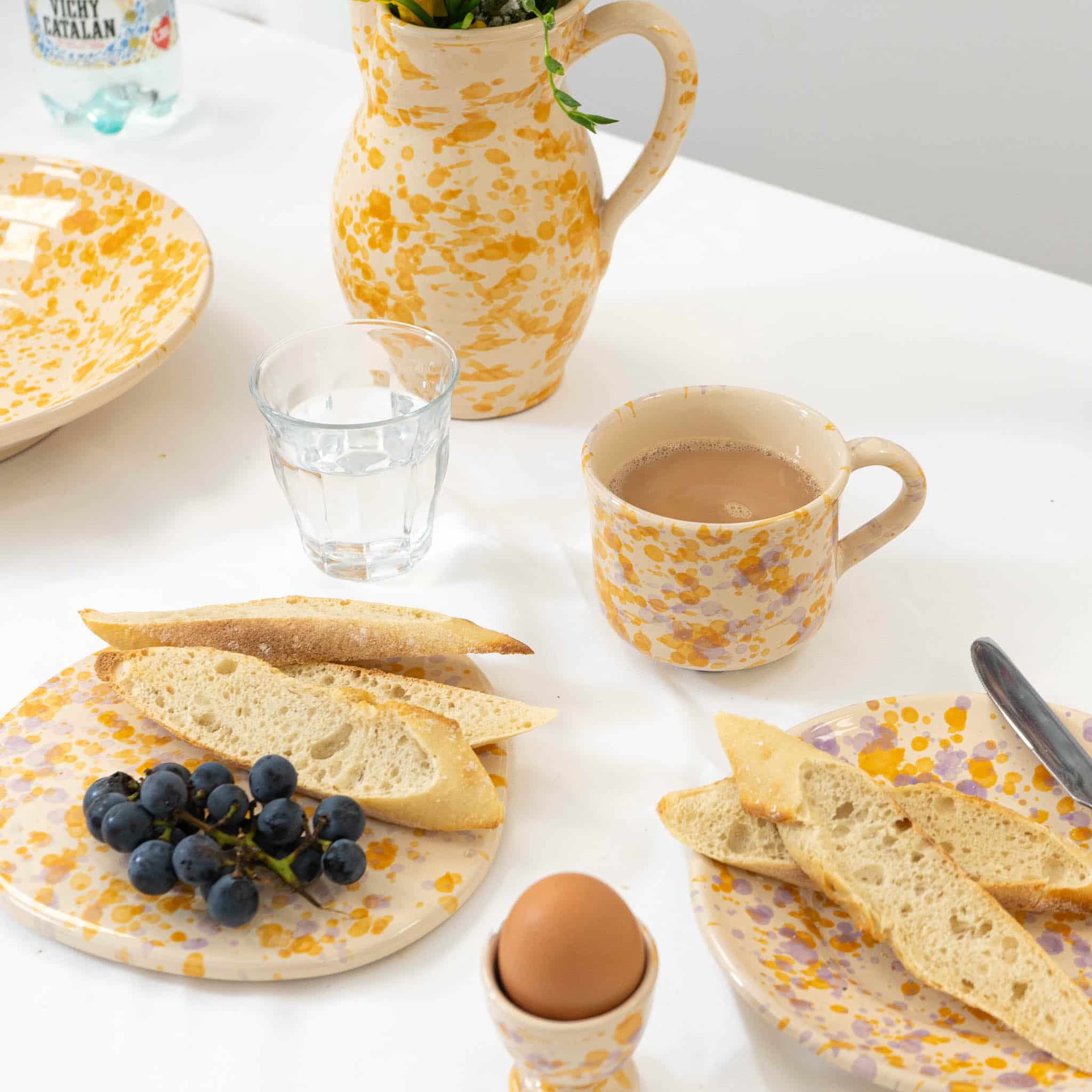 Puglia Lilac and Yellow Splatter Dinner Plate, 27cm | Buy online UK ...