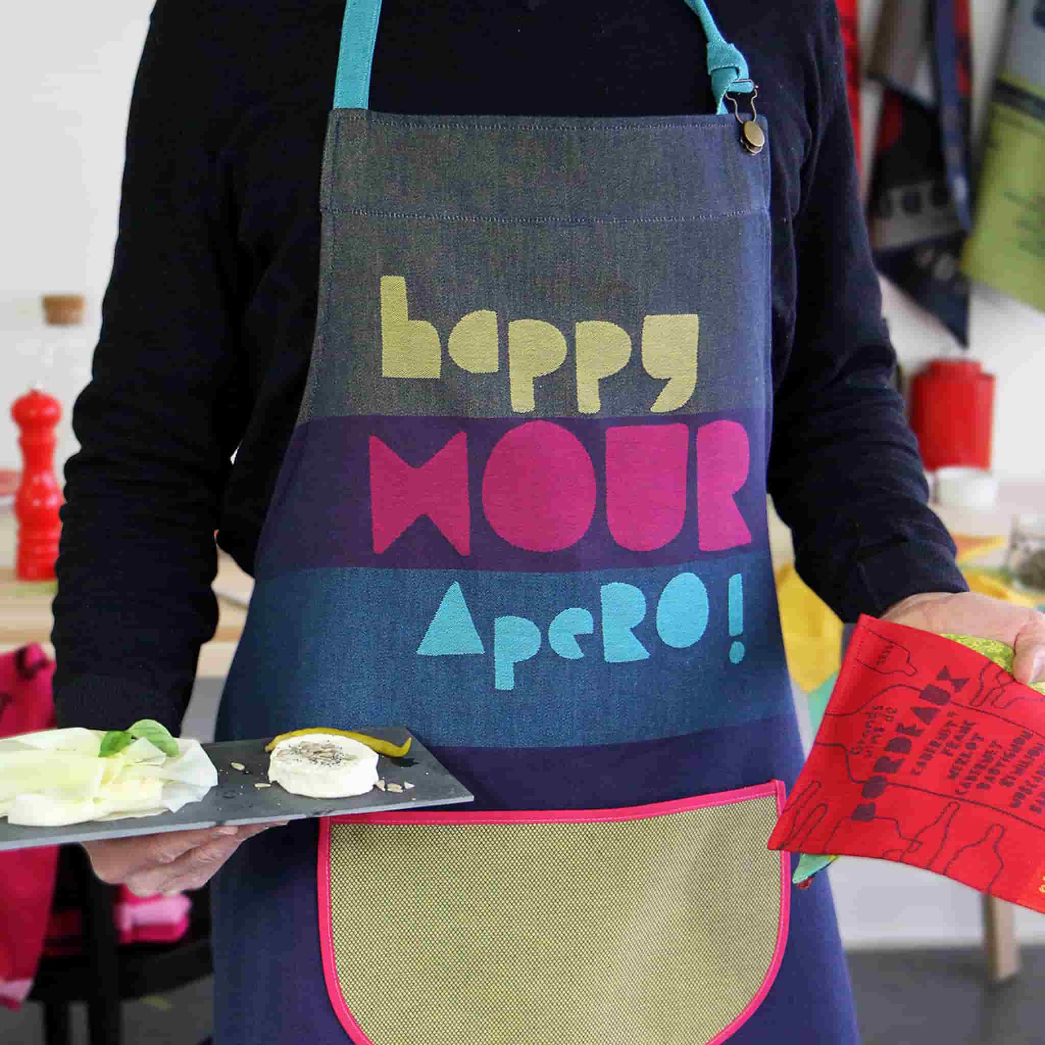 Happy Hour French Cotton Apron | Buy online UK – Sous Chef UK