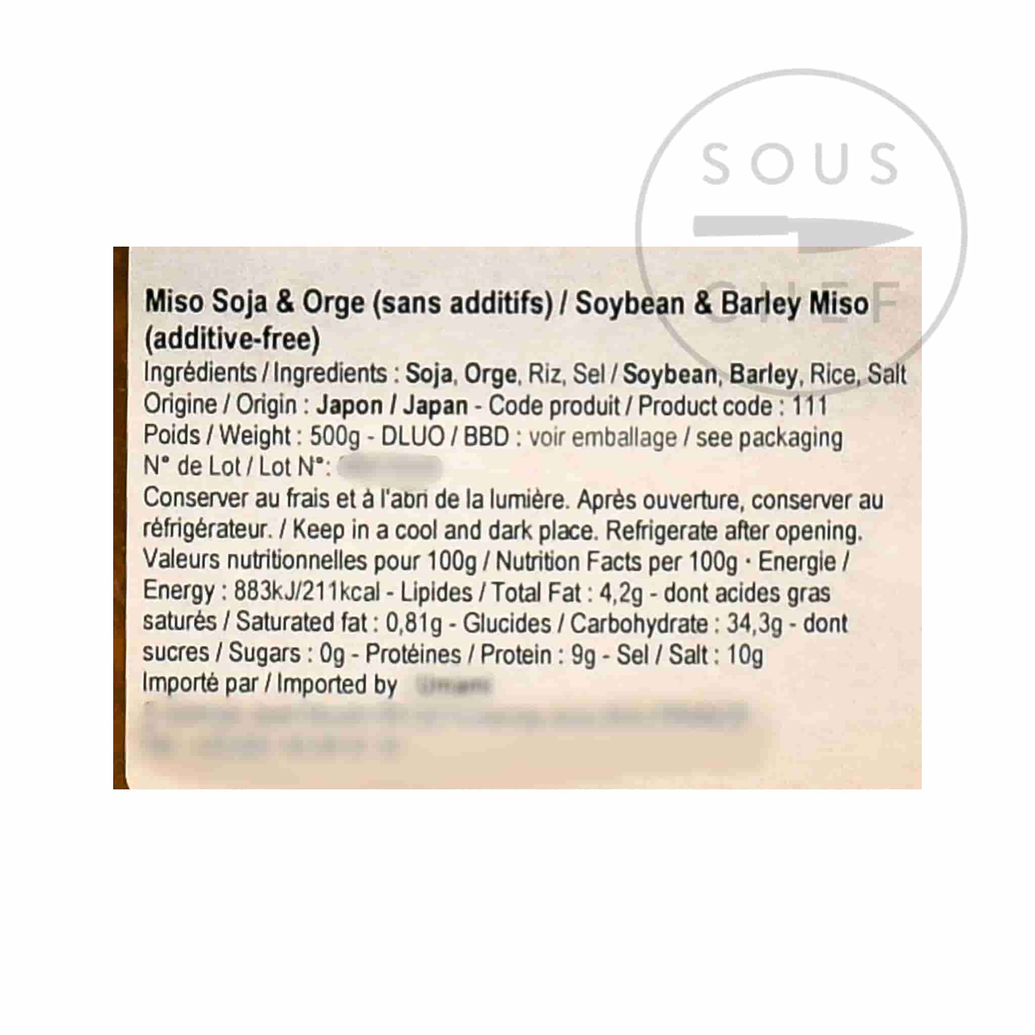 Barley & Soya Miso | Buy Online | Sous Chef UK