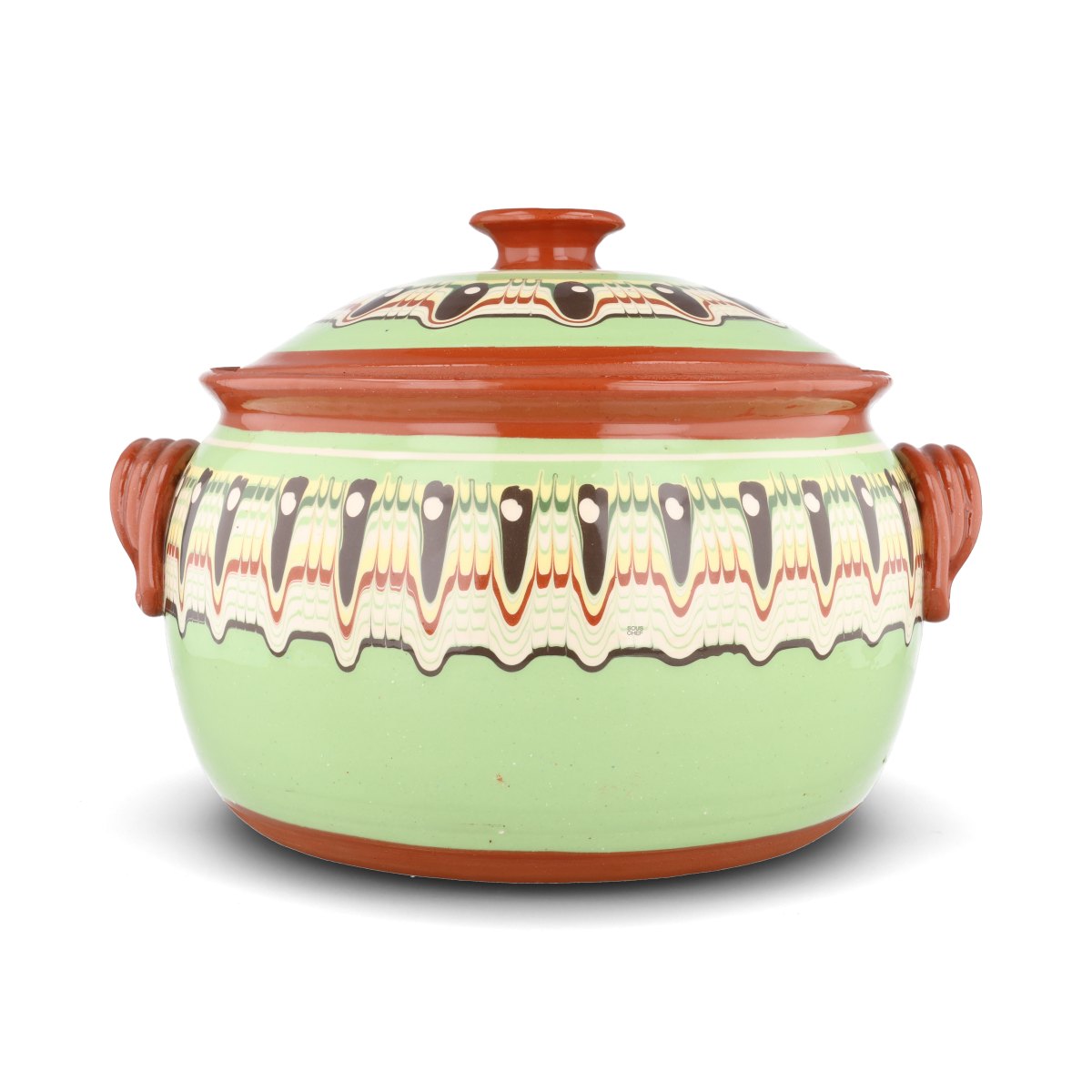 Bulgarian Troyan Pistachio Green Terracotta Cooking Pot, 22x14cm | Buy ...