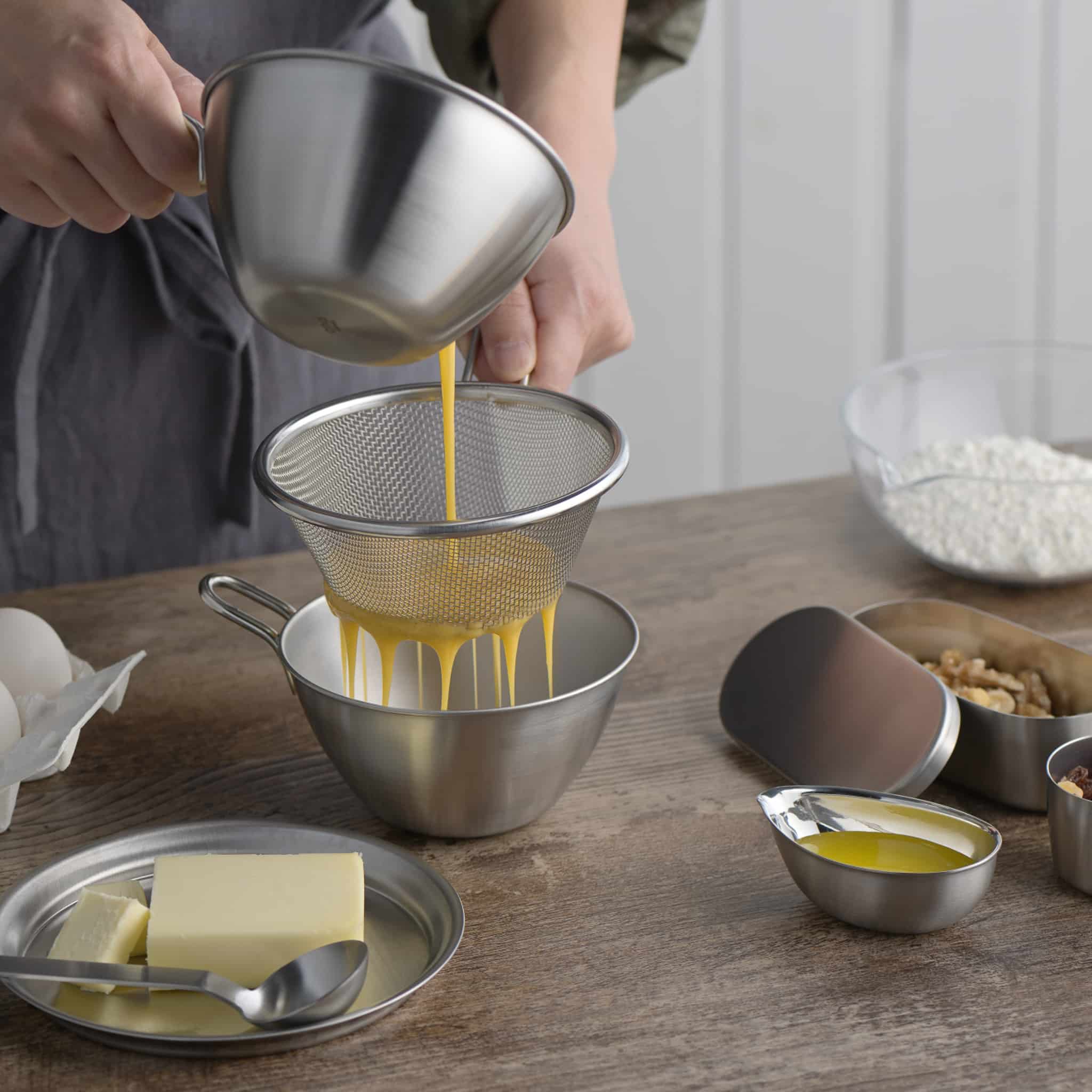 Japanese Stainless Steel Deep Strainer for Prep Bowl, 13cm | Buy online ...