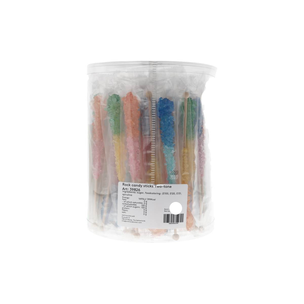 Set of 36 Two-Tone Rock Candy Sticks | Buy online UK – Sous Chef UK
