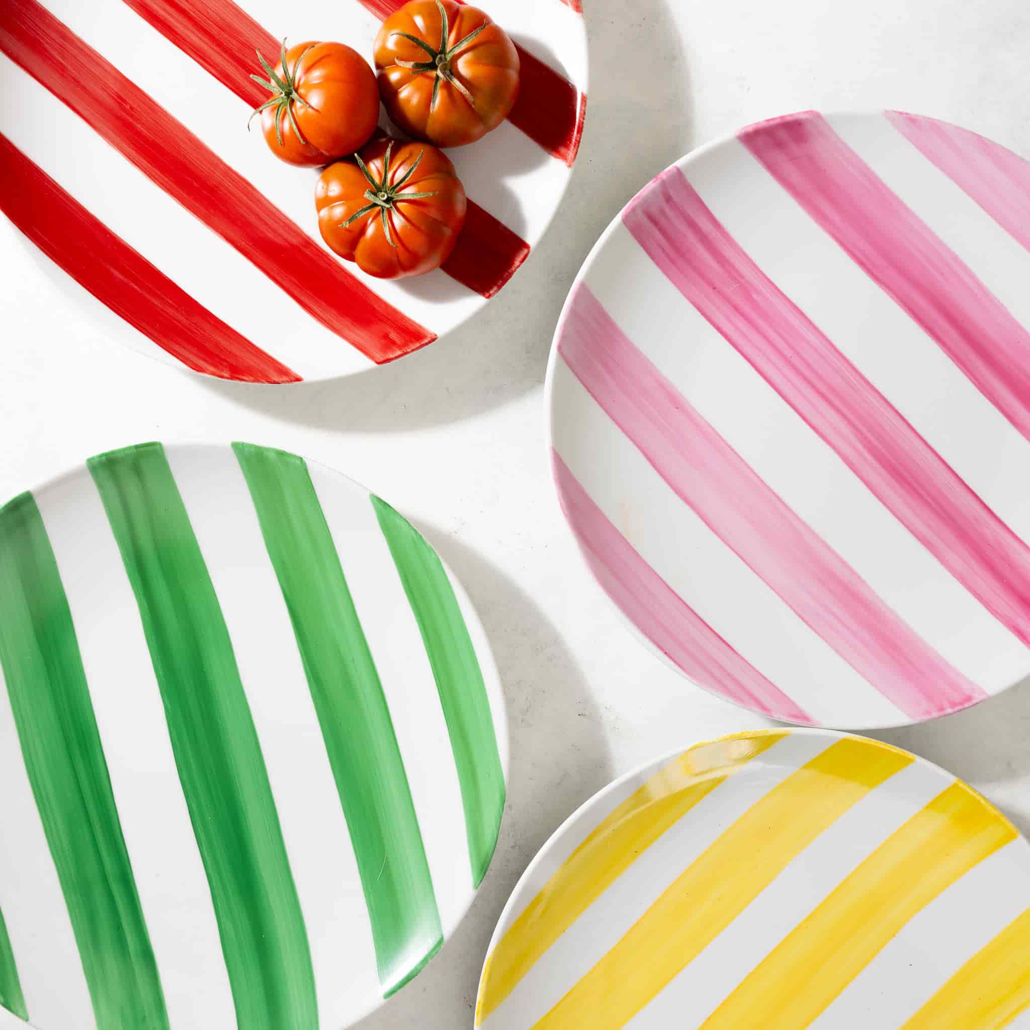 The Platera Red Stripe Porcelain Dinner Plate, 27.5cm | Buy online UK ...