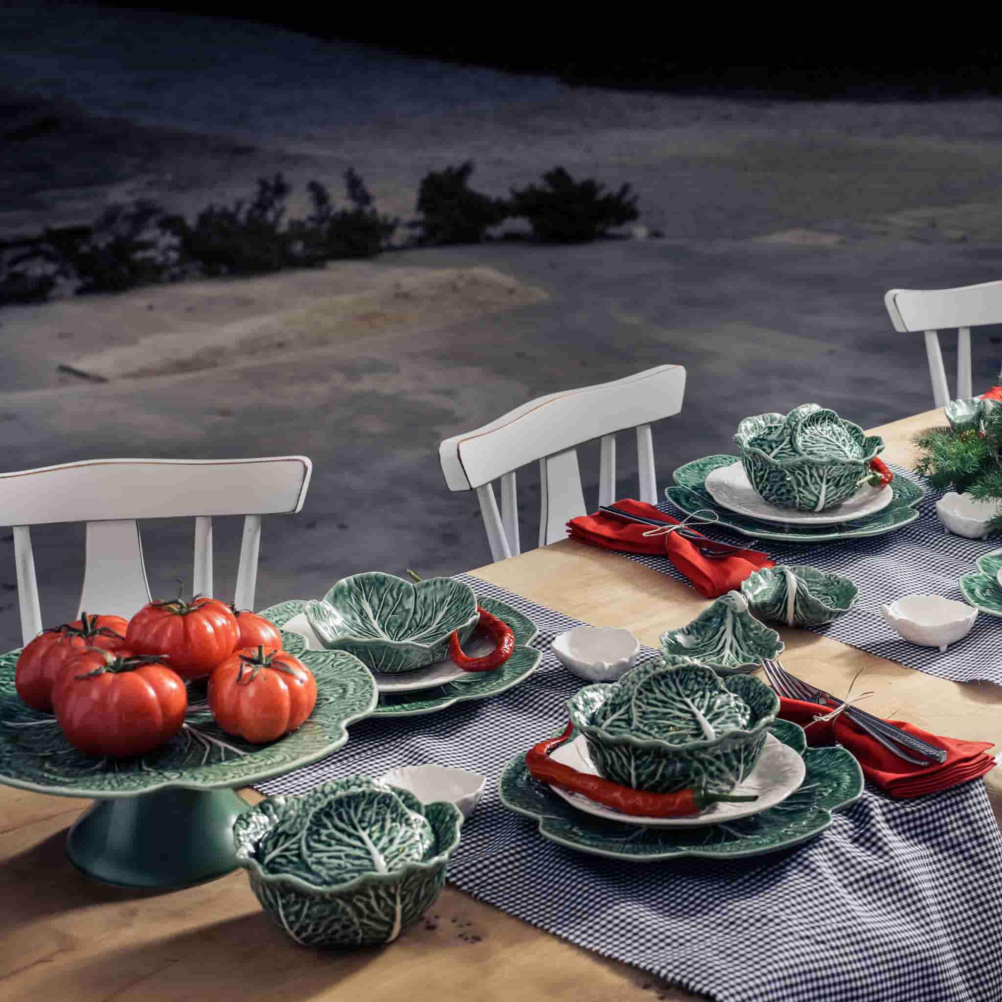 Bordallo Pinheiro Green Cabbage Cake Stand 31cm | Buy online UK – Sous ...