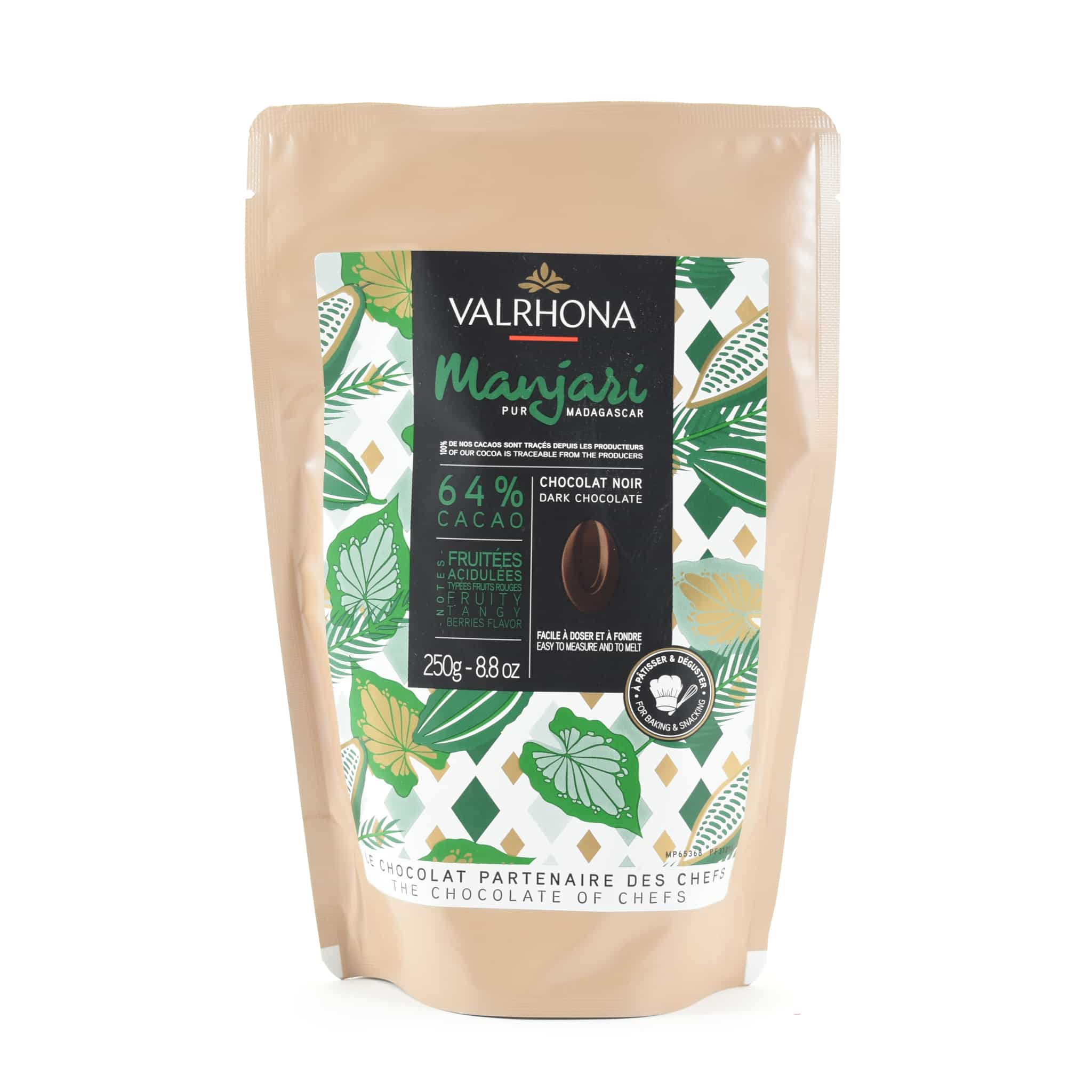 Valrhona Manjari 64% Dark Chocolate Chips | Buy online at Sous Chef UK