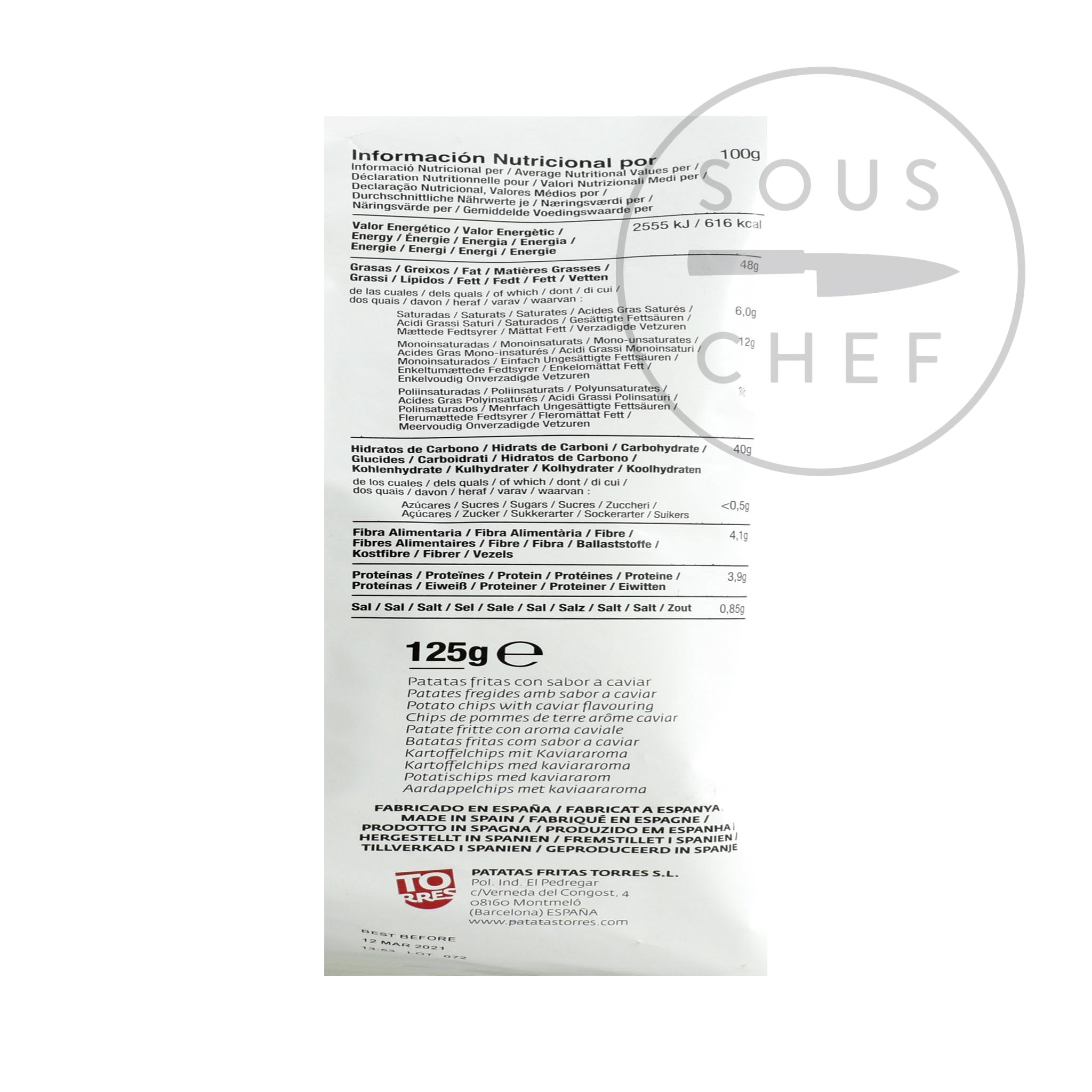 Torres Caviar Crisps | Buy Online | Sous Chef UK