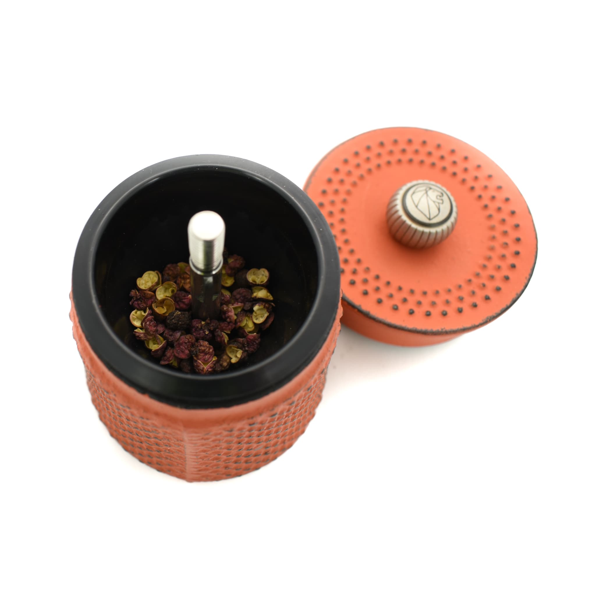 Peugeot Bali Font Cast Iron Pepper Mill 8cm in Orange | Buy online UK ...