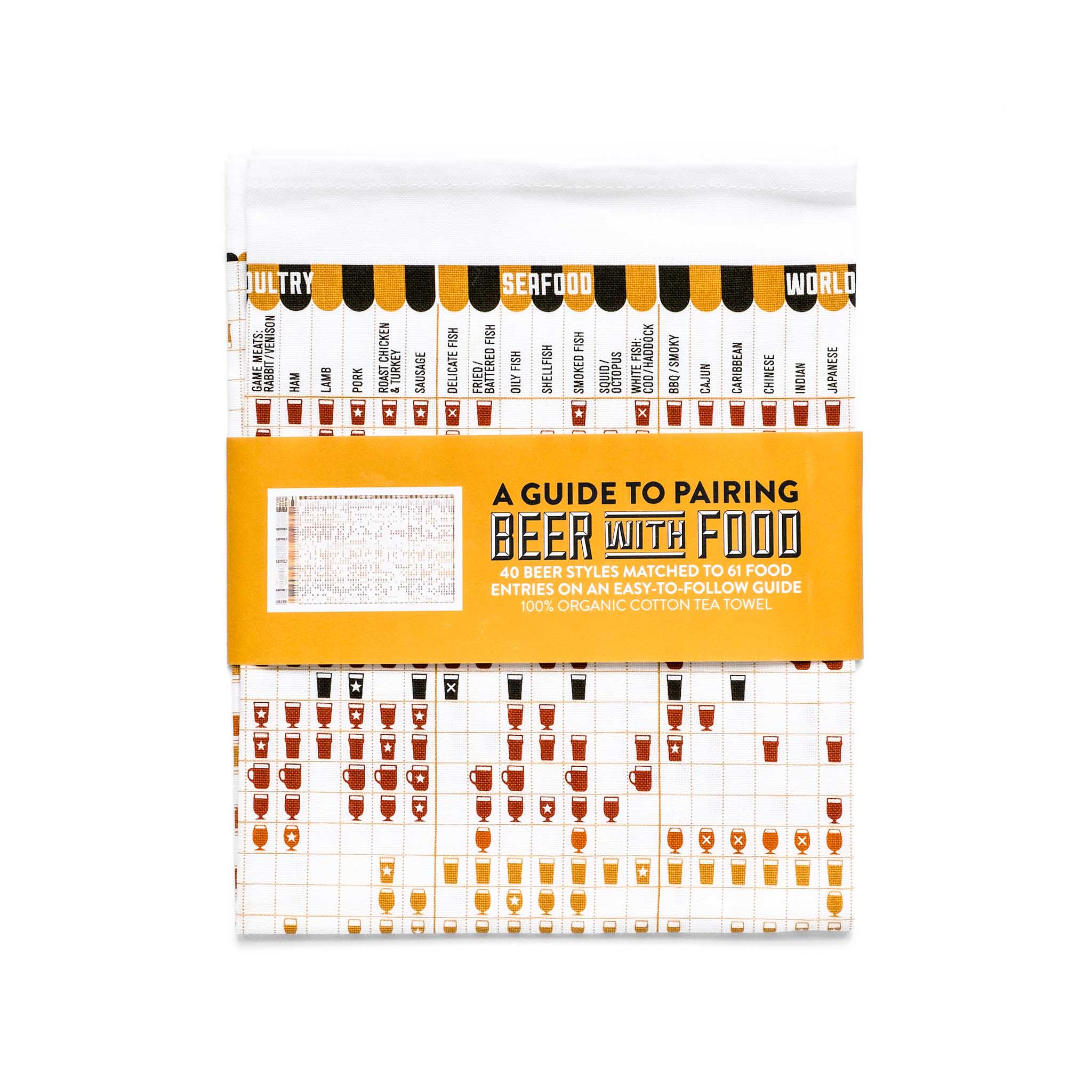 Stuart Gardiner Beer & Food Pairing Guide Tea Towel | Sous Chef UK
