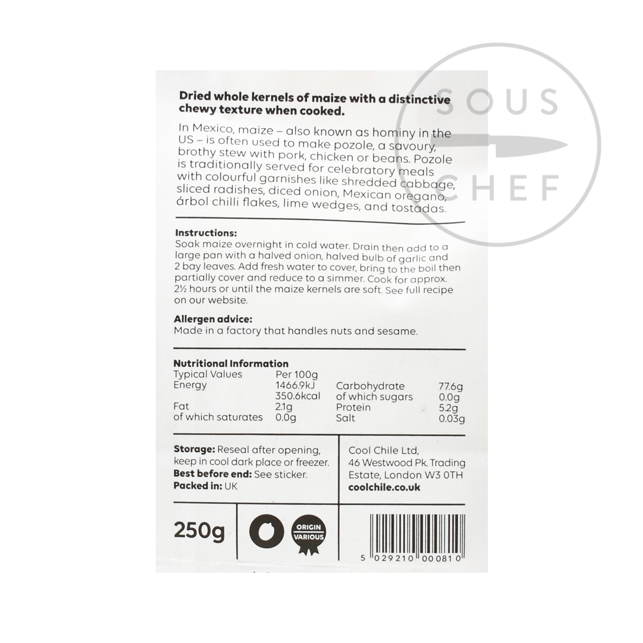 Maize for Pozole - Buy online today at Sous Chef UK