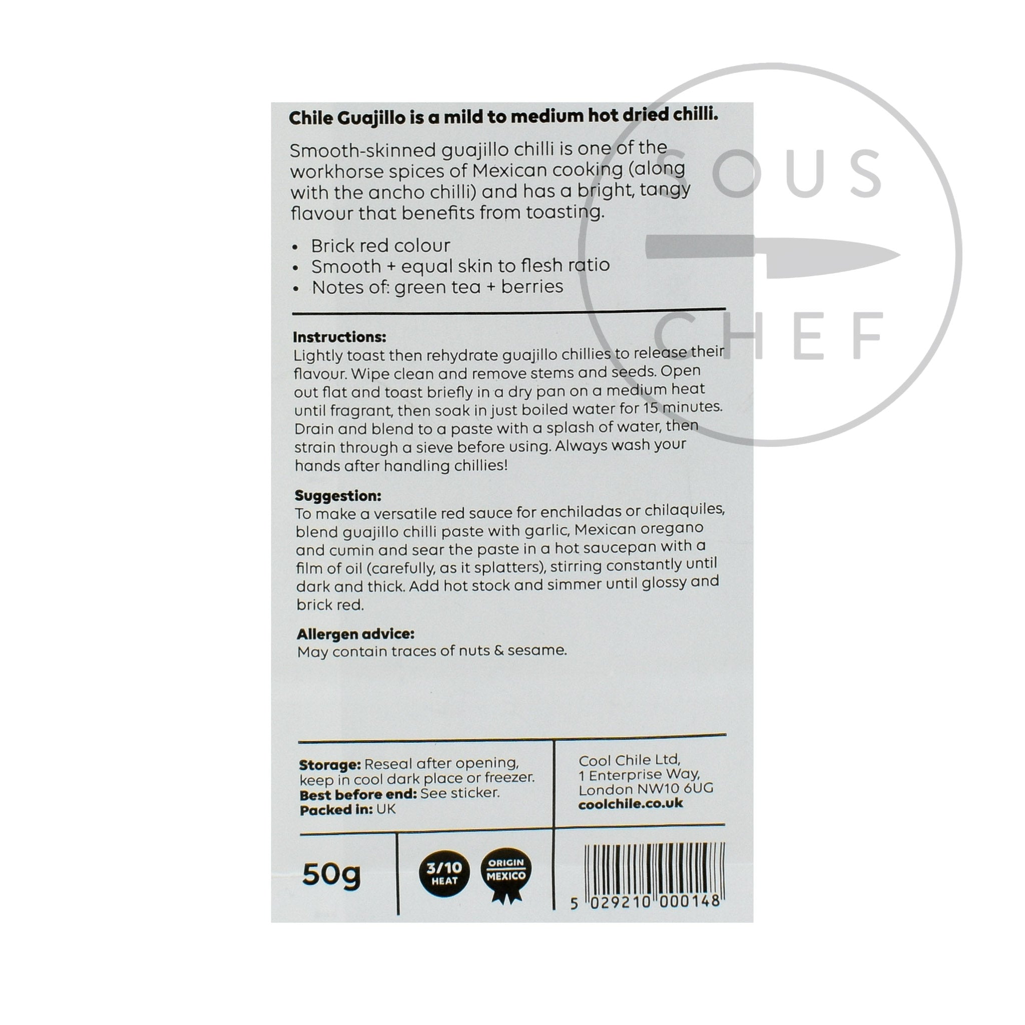 Cool Chile Co Whole Guajillo Chillies 50g | Buy online at Sous Chef UK