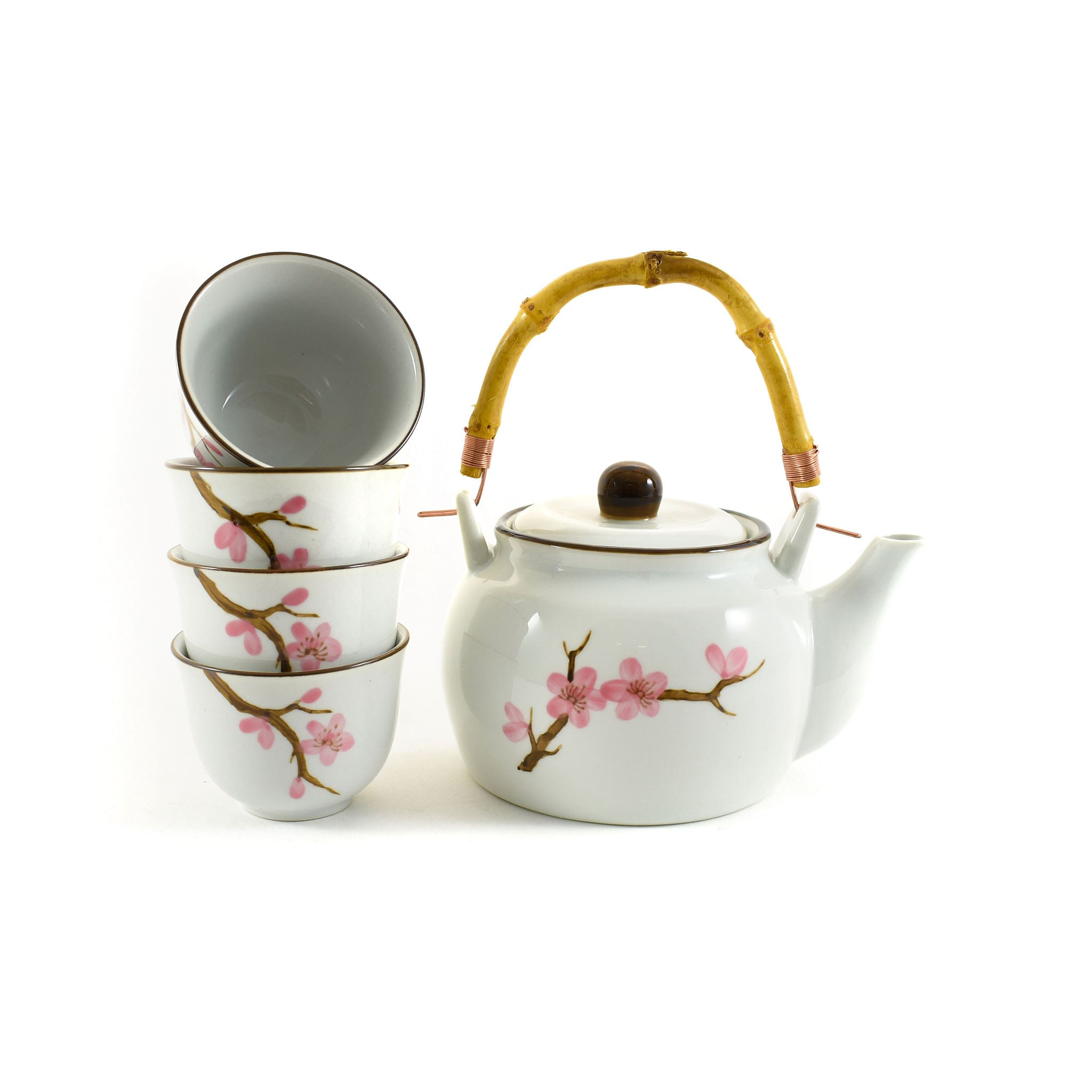 Japanese Cherry Blossom Tea Set Tosen Kiln Sakura Kiyomizu Ware