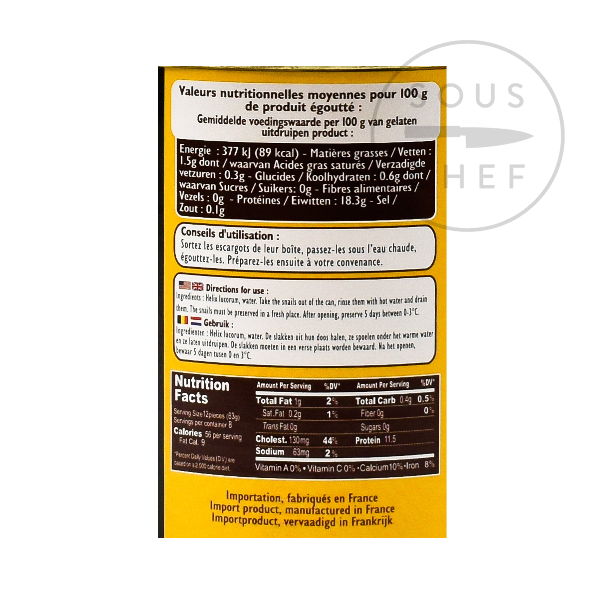 Sabarot Extra Large Tinned Snails - Best Quality to Buy Online – Sous ...