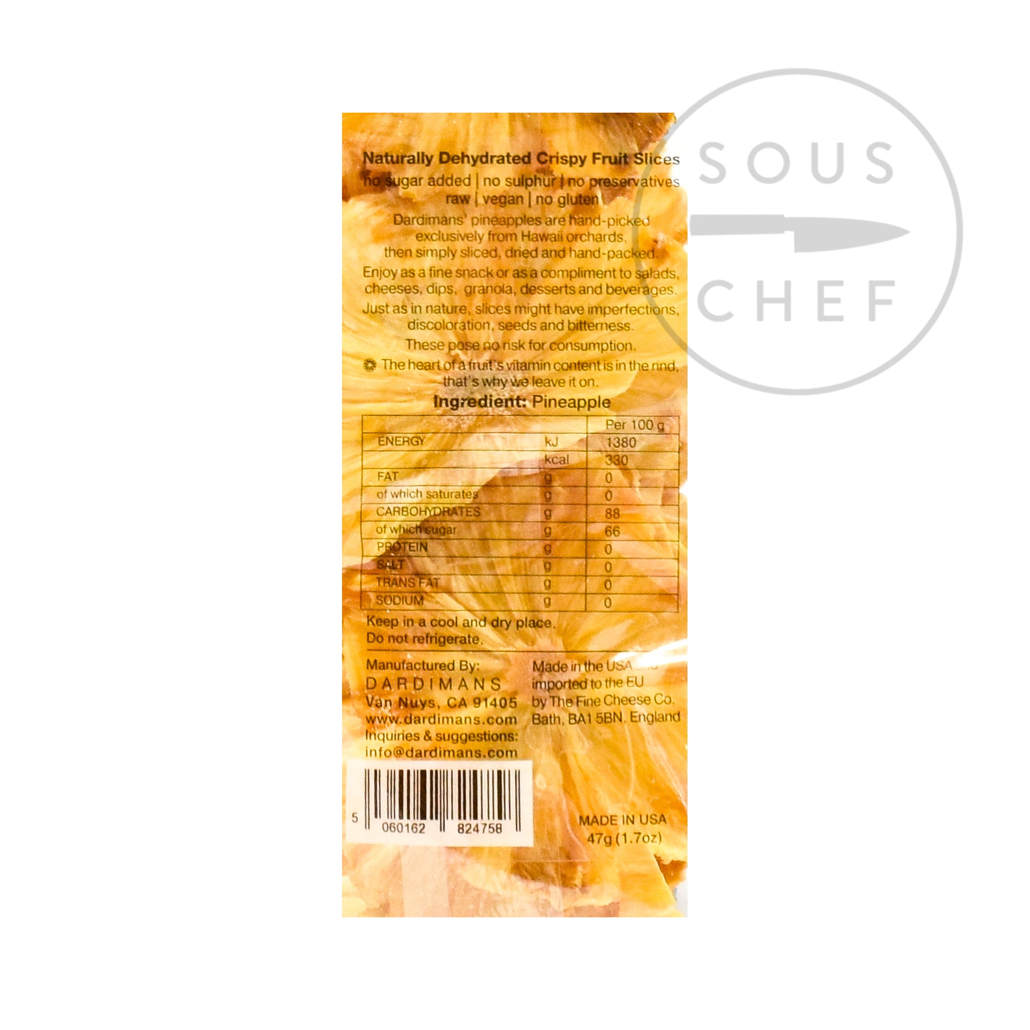 California Crisps Pineapple Crisps | Buy Online | Sous Chef UK