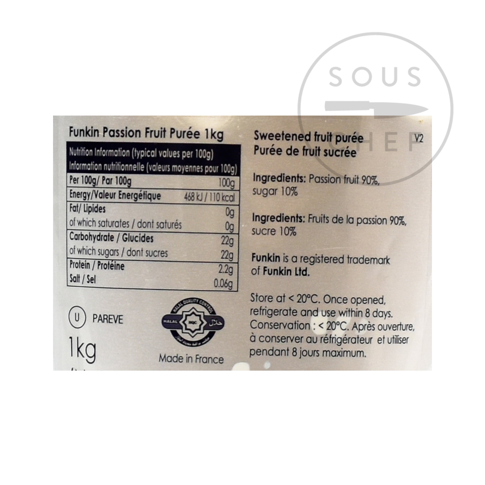 Funkin Passion Fruit Puree 1kg | Buy online at Sous Chef UK