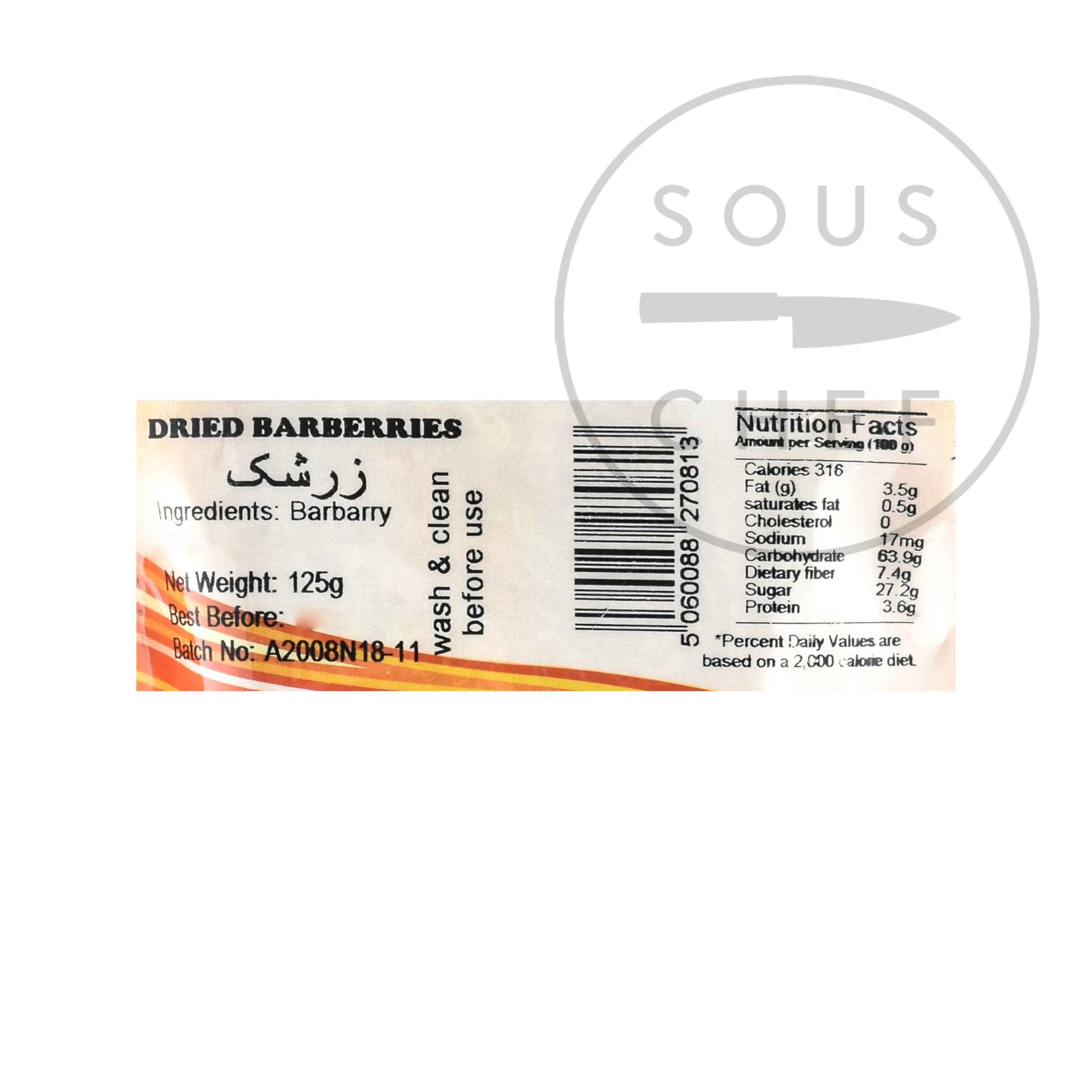 Barberries 125g | Buy online at Sous Chef UK