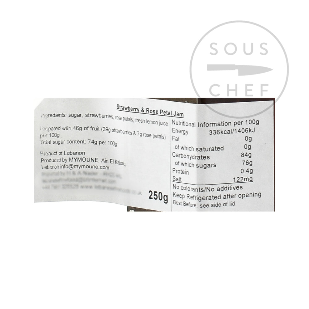 Mymoune Strawberry & Rose Petal Jam - Buy online today at Sous Chef UK