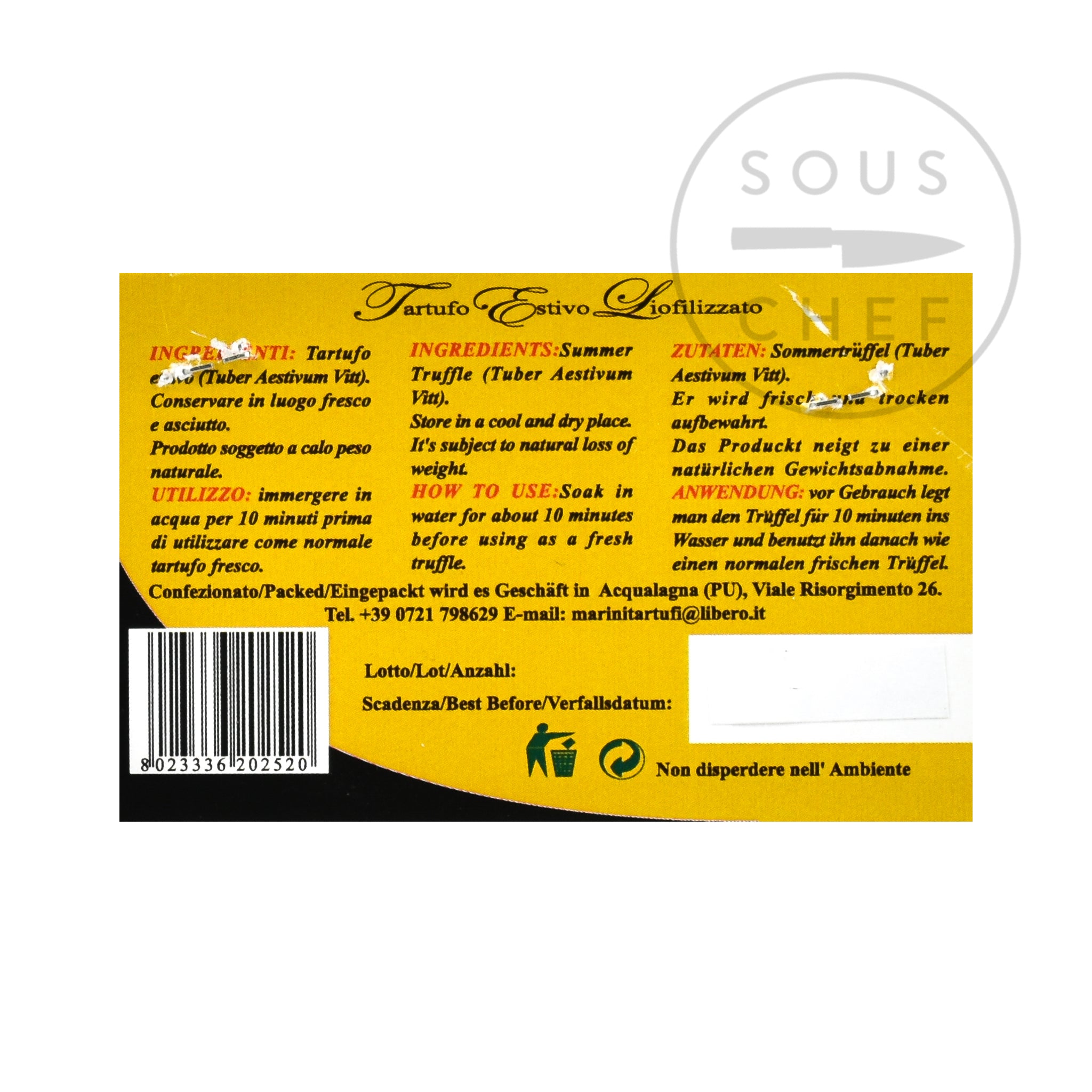 Marini Tartufi Freeze Dried Summer Truffle - Buy online today at Sous ...