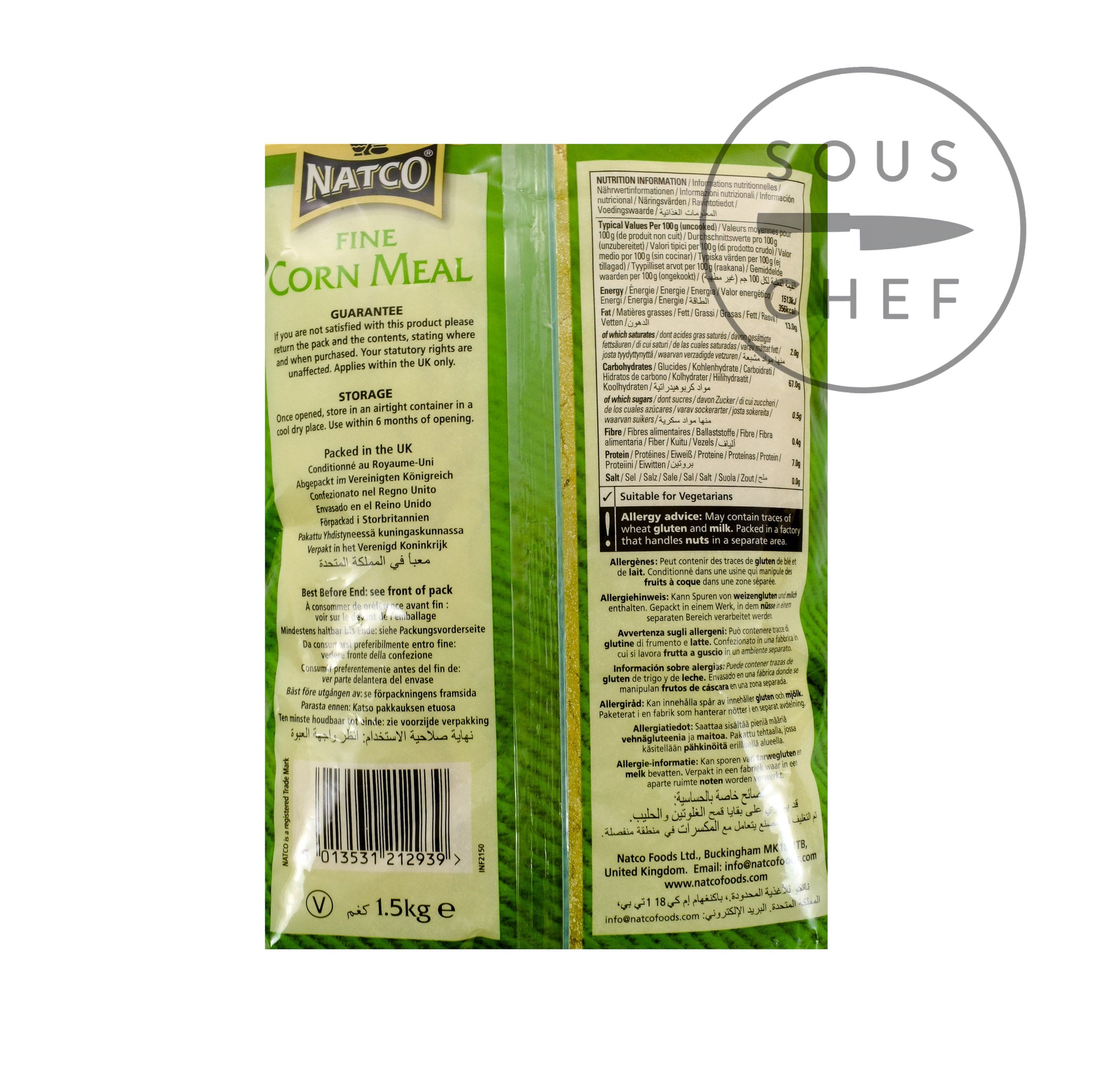 Natco Cornmeal Fine 1.5kg | Buy online today at Sous Chef UK