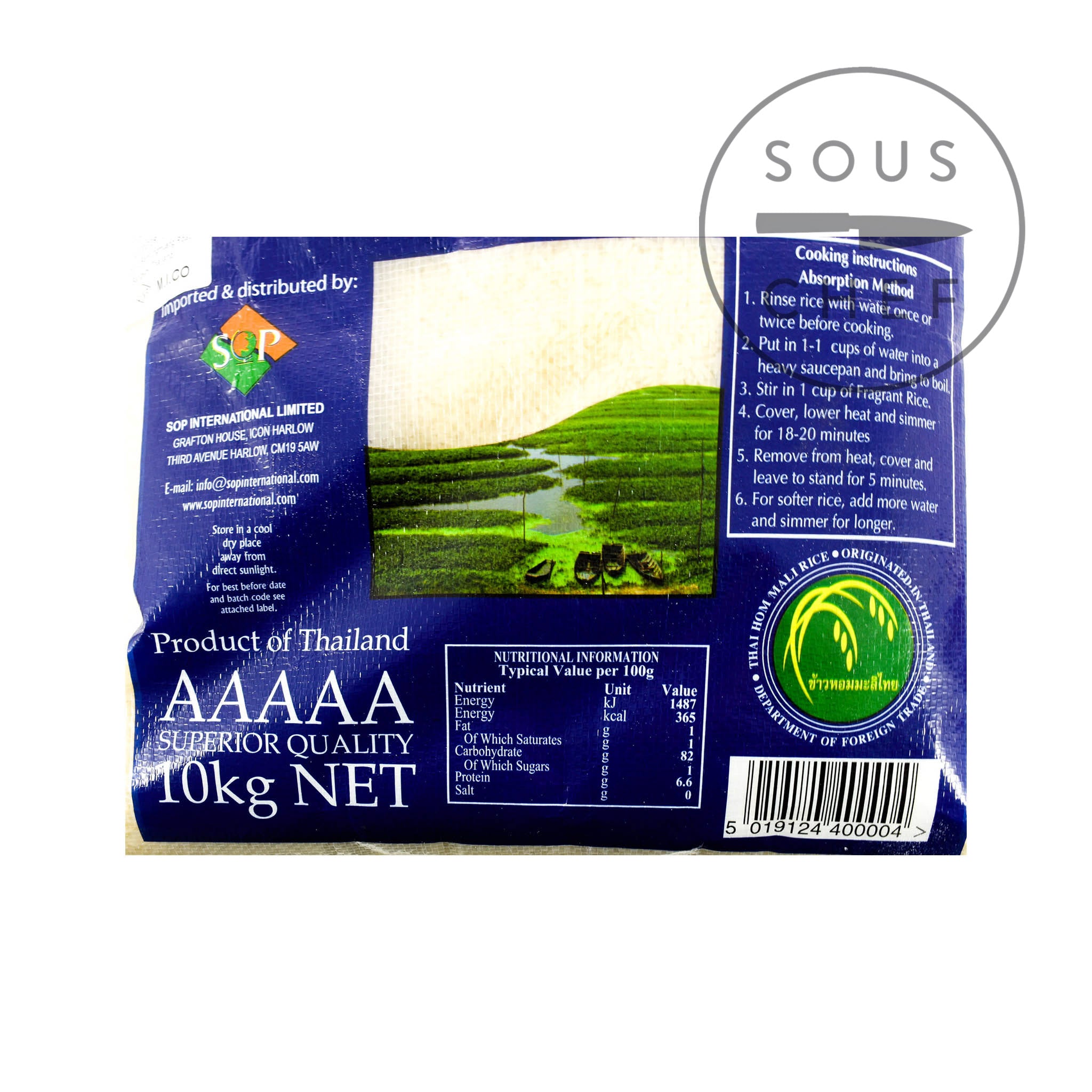 Golden Orchid Fragrant Thai Rice 10kg | Buy online at Sous Chef UK