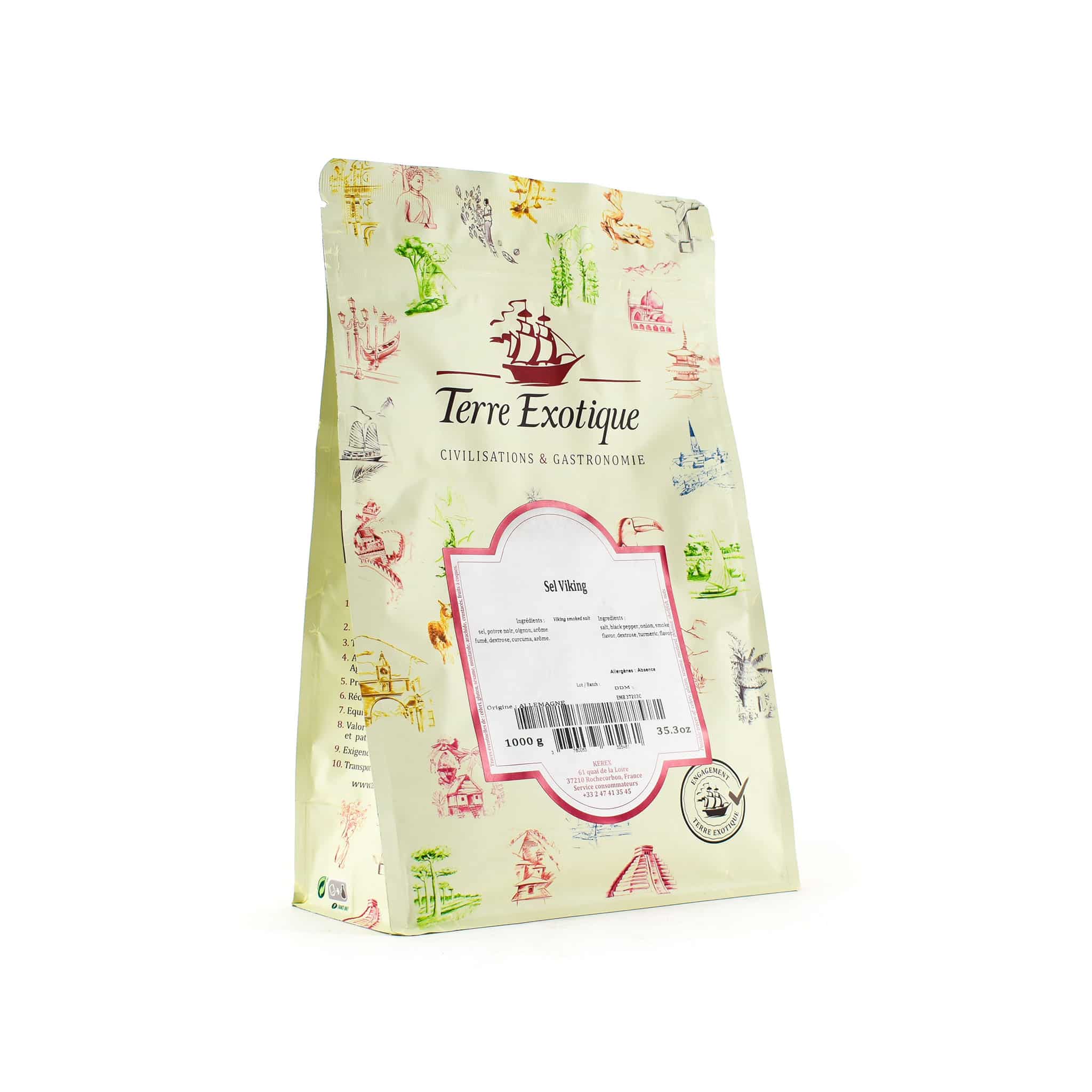 Terre Exotique Viking Smoked Salt 1kg | Buy online at Sous Chef UK